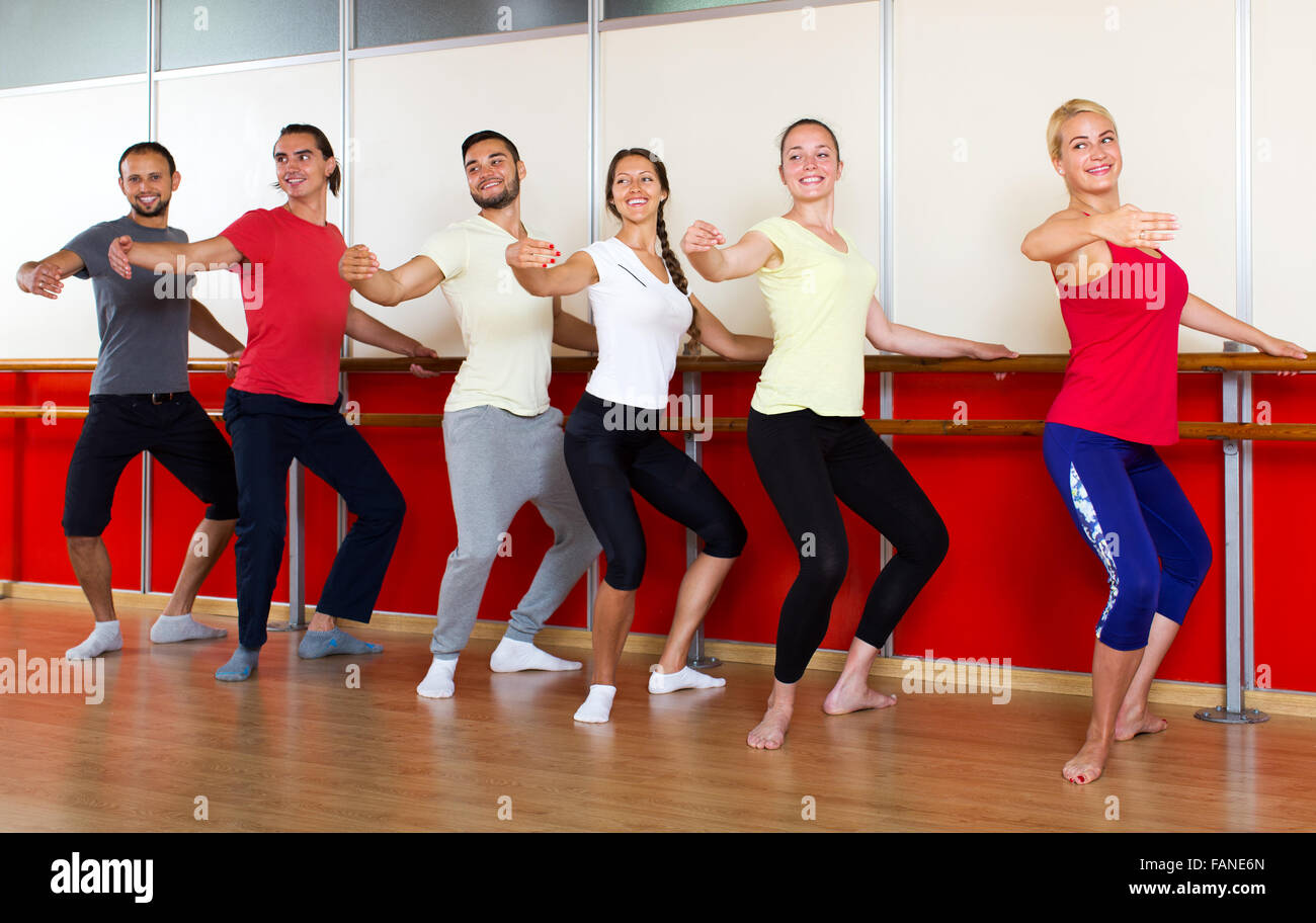 Smiling people rehearsing ballet dance in studio Stock Photo - Alamy