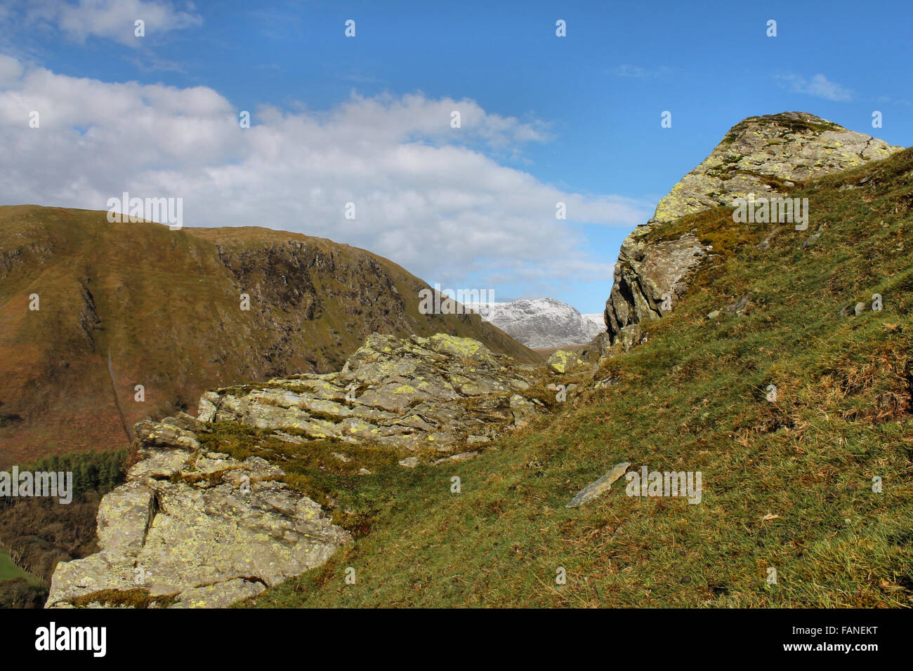 View of Aran mountain with snow from Wenallt Ridge near Stock Photo - Alamy