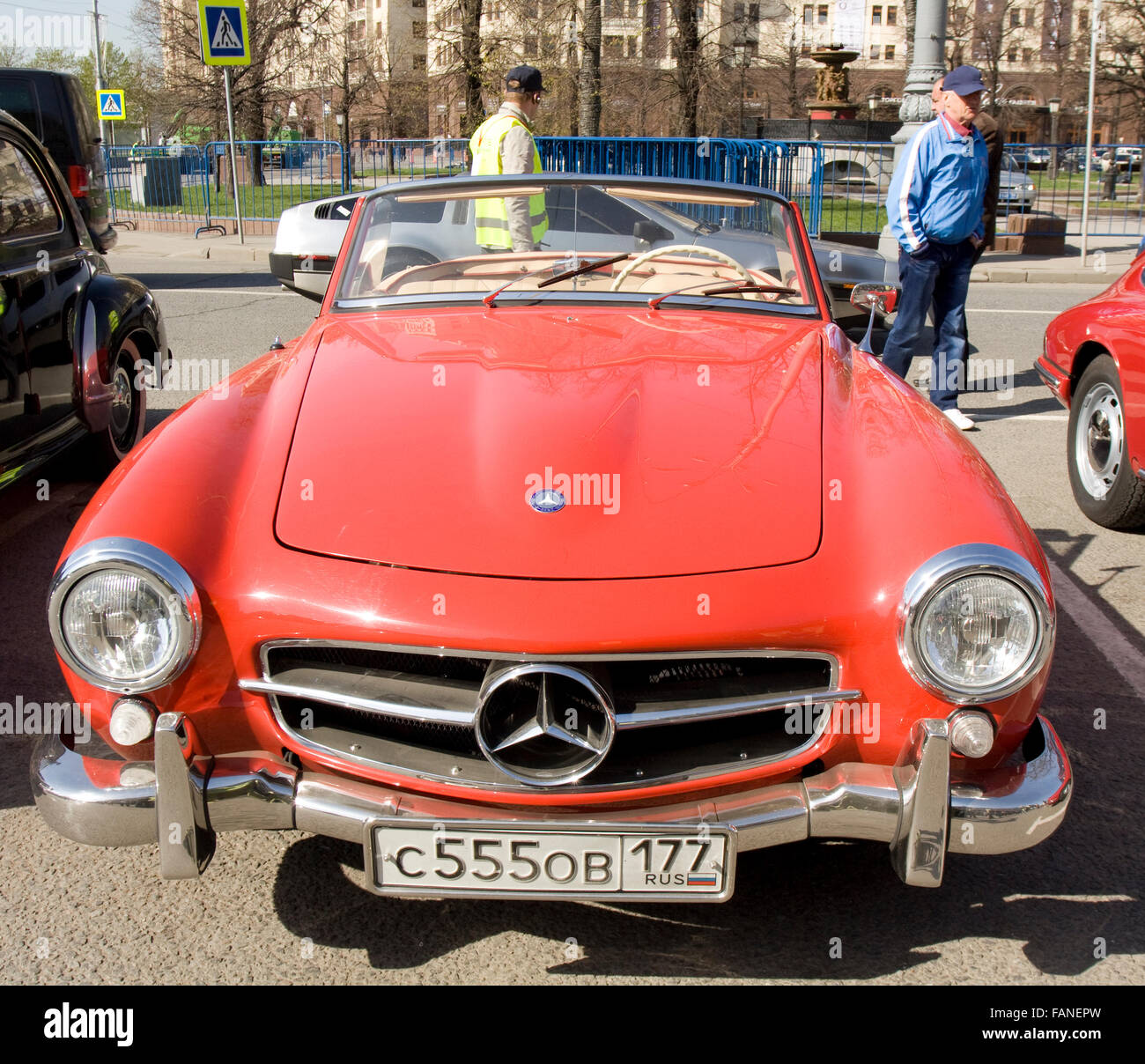 MOSCOW - APRIL 27, 2014: retro car mercedes benz on rally of classical ...