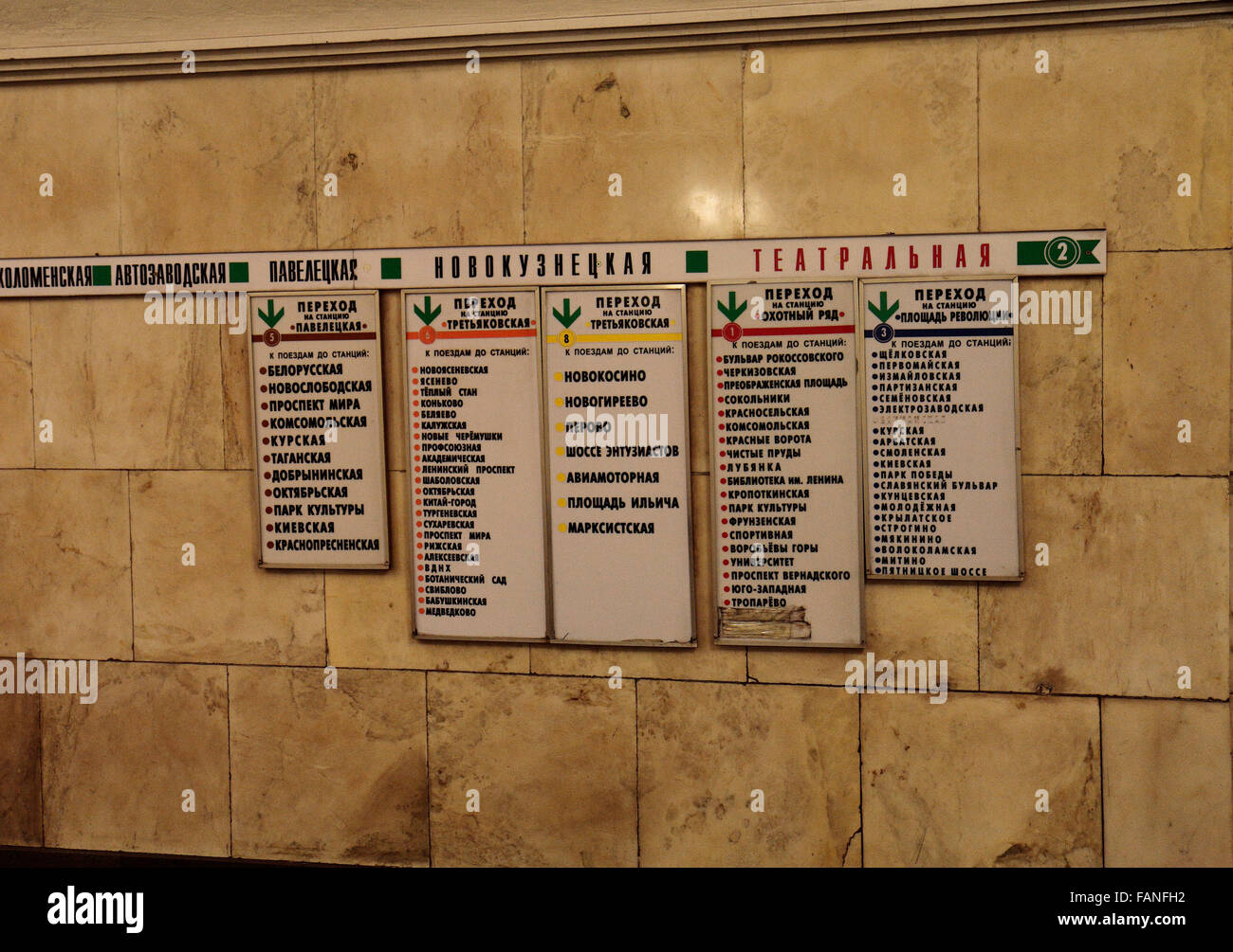 Typical train line information baords (only in Russian) on the platform ...