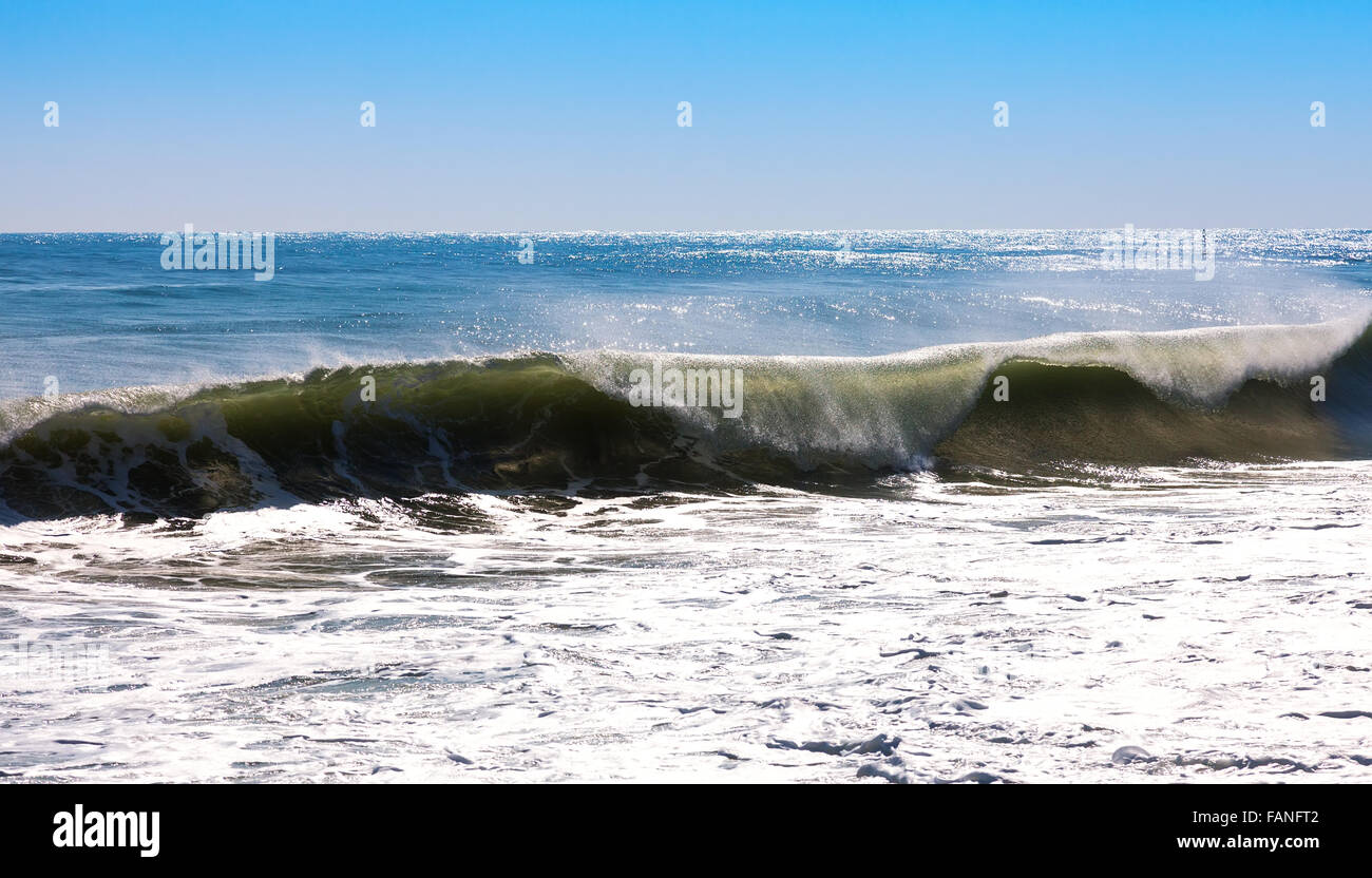 Sea waves during storm in strong wind Stock Photo - Alamy