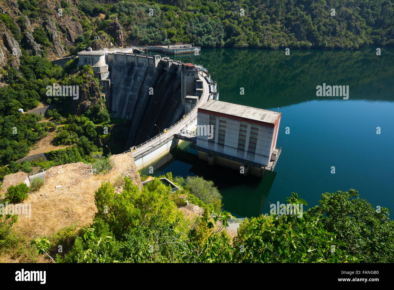 Day view of dam. Galicia, Spain Stock Photo - Alamy