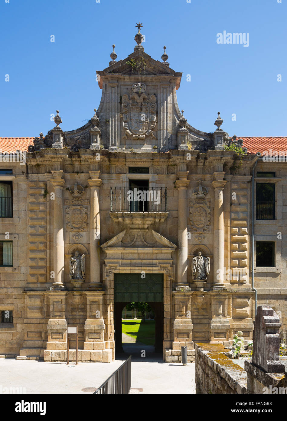 Gate of monastery of San Esteban (Ribas de Sil). Galicia, Spain Stock ...