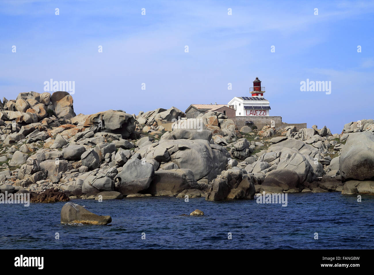 Lighthouse on the Lavezzi Island, Corsica Stock Photo - Alamy