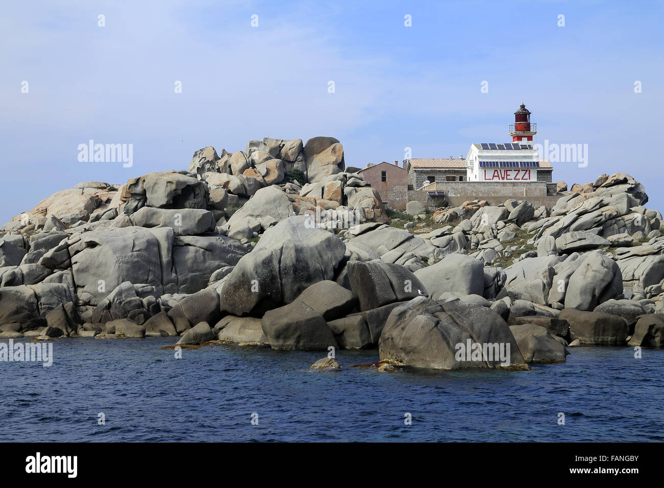 Lighthouse on the Lavezzi Island, Corsica Stock Photo - Alamy