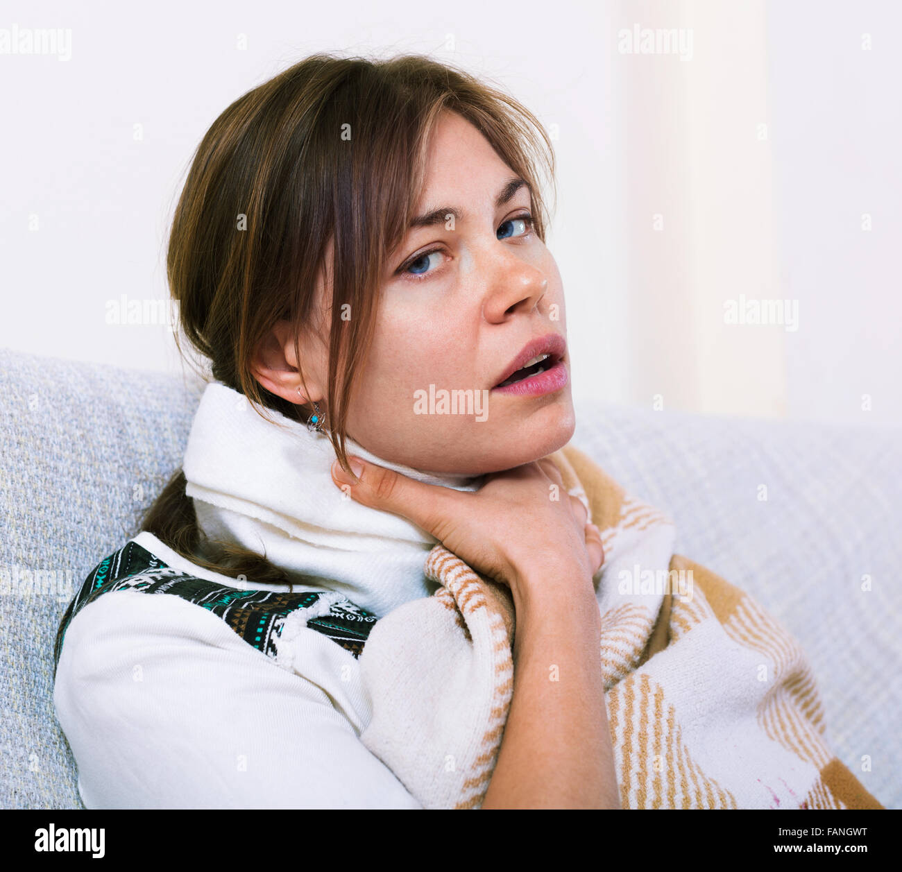 Woman suffering in heavy cold hi-res stock photography and images - Alamy