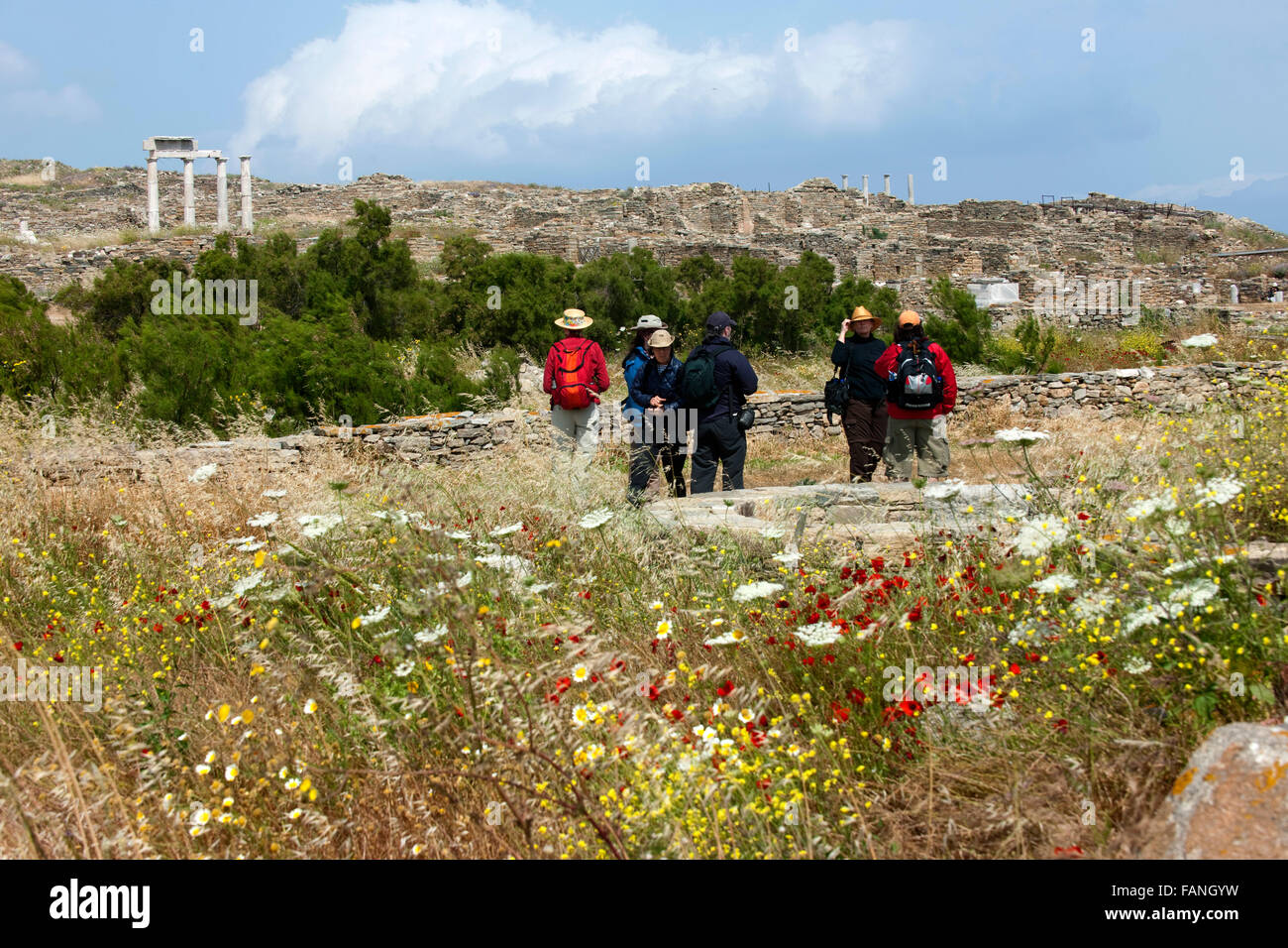 Griechenland, Kykladen, Mykonos, Delos, antike Stadt auf einer einsamen ...