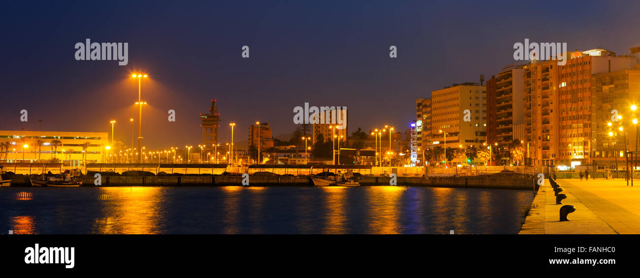 View of port side at Algeciras in night Stock Photo - Alamy