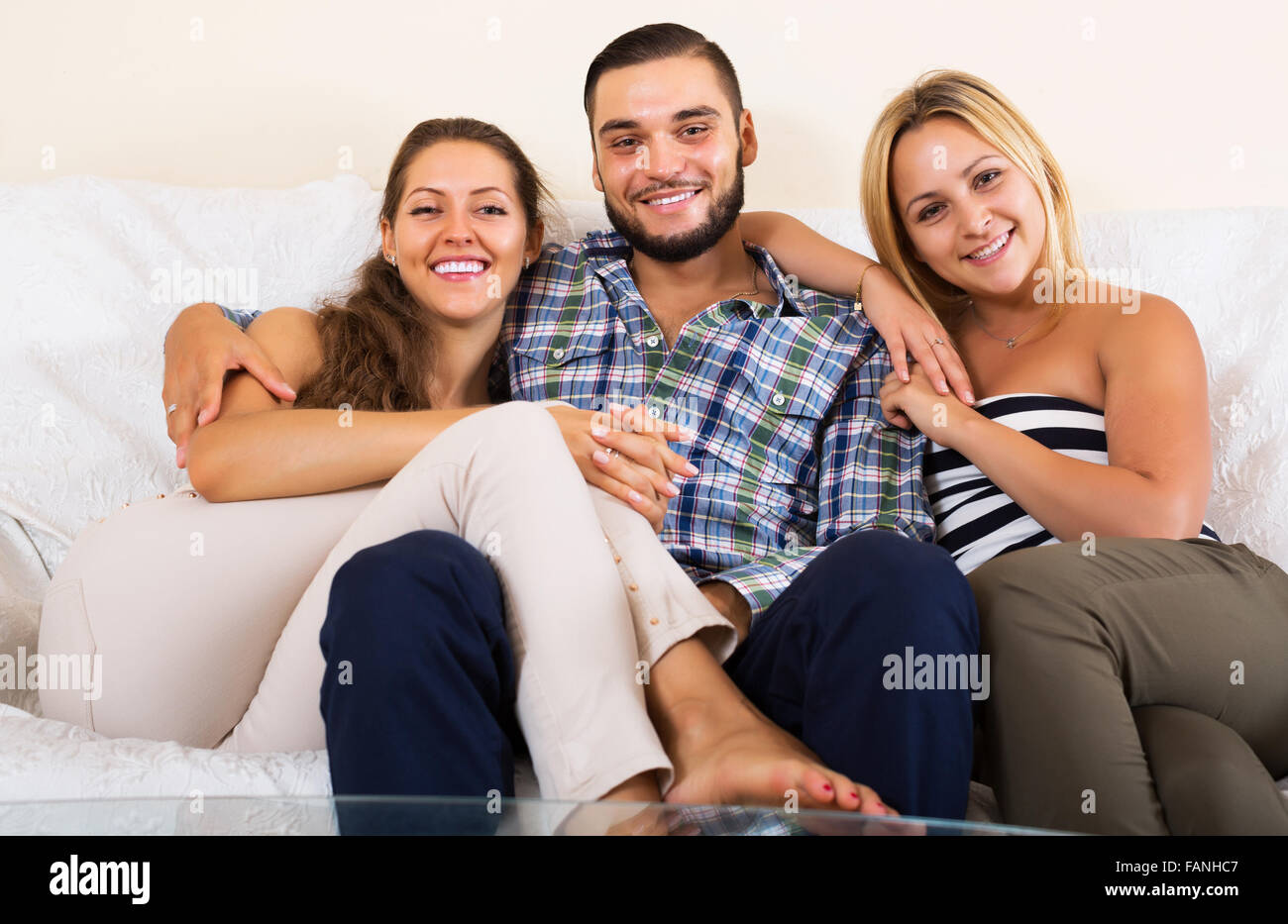 Woman two men love triangle hi-res stock photography and images - Alamy