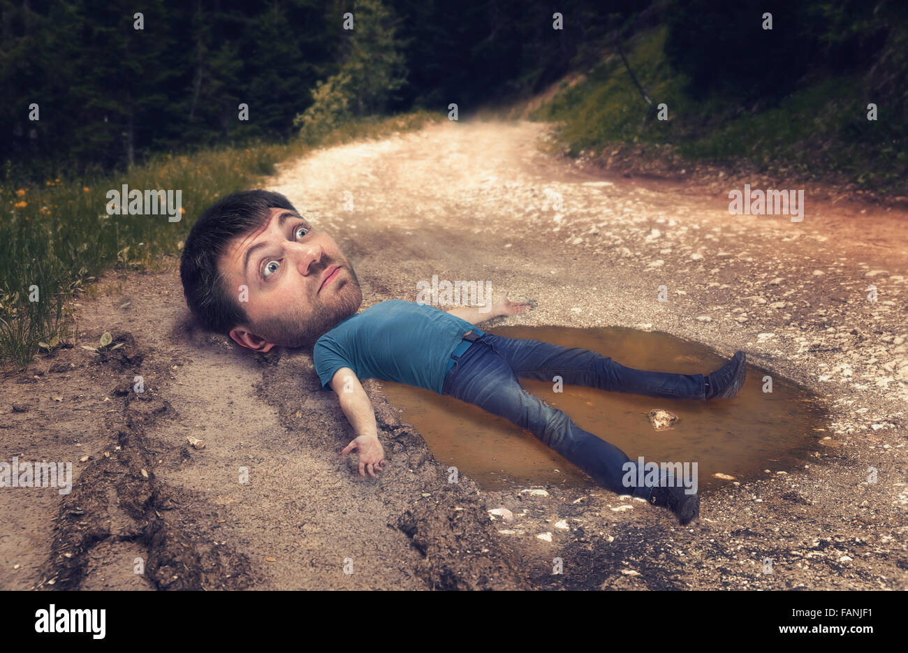 Huge puddle of rain water hi-res stock photography and images - Alamy