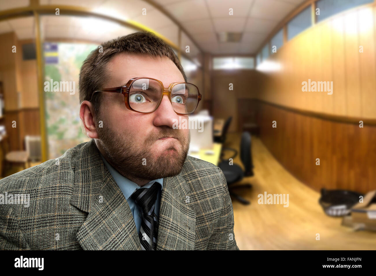Angry boss glasses man hi-res stock photography and images - Alamy