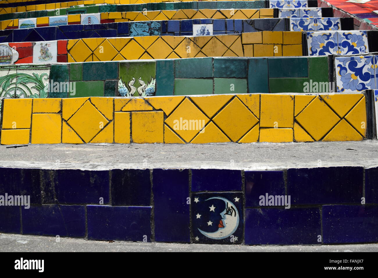 The famous Escadaria Selaron steps in Rio de Janeiro Stock Photo - Alamy