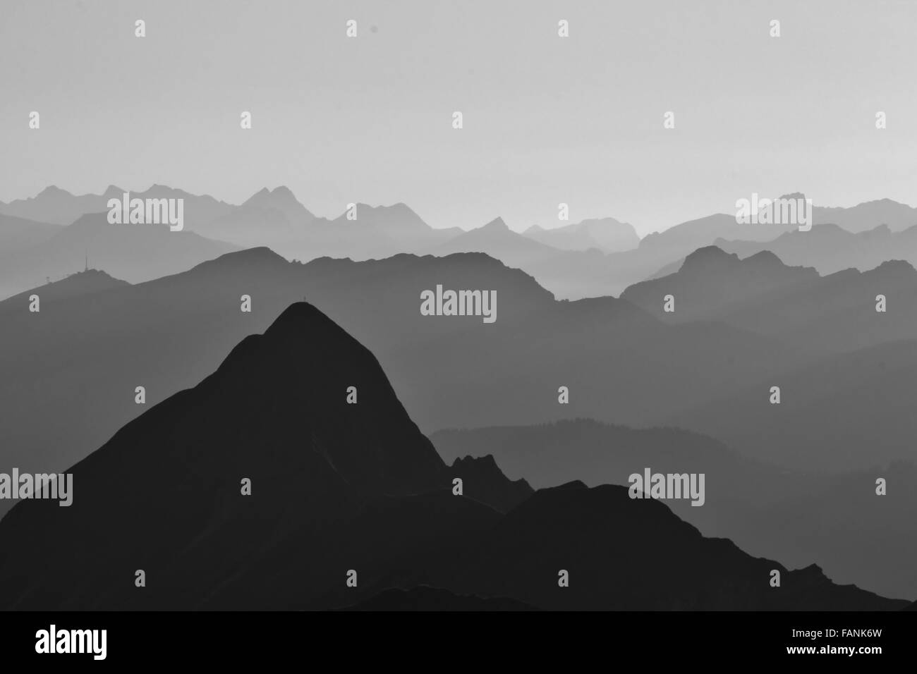 Monochrome image of Mount Tannhorn Stock Photo - Alamy