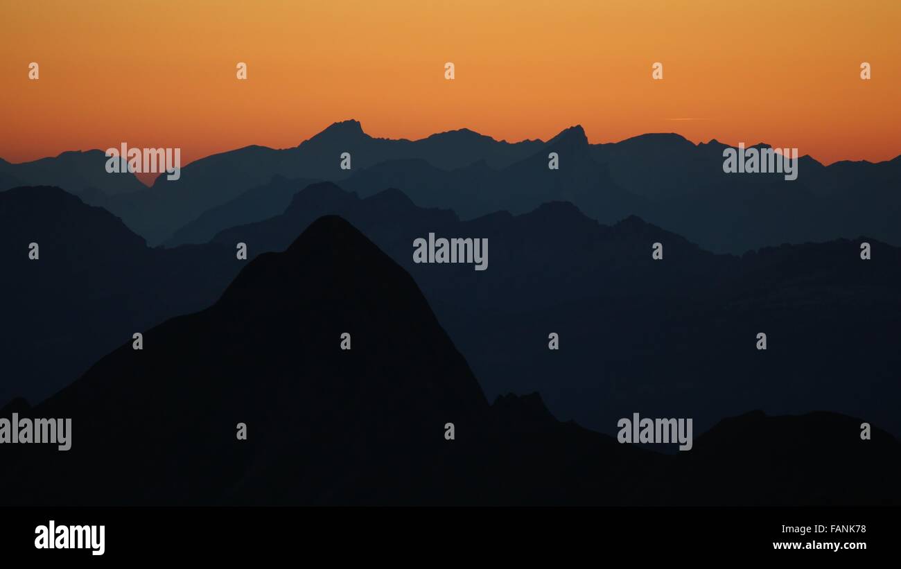 Beautiful evening scene in the Swiss Alps Stock Photo - Alamy