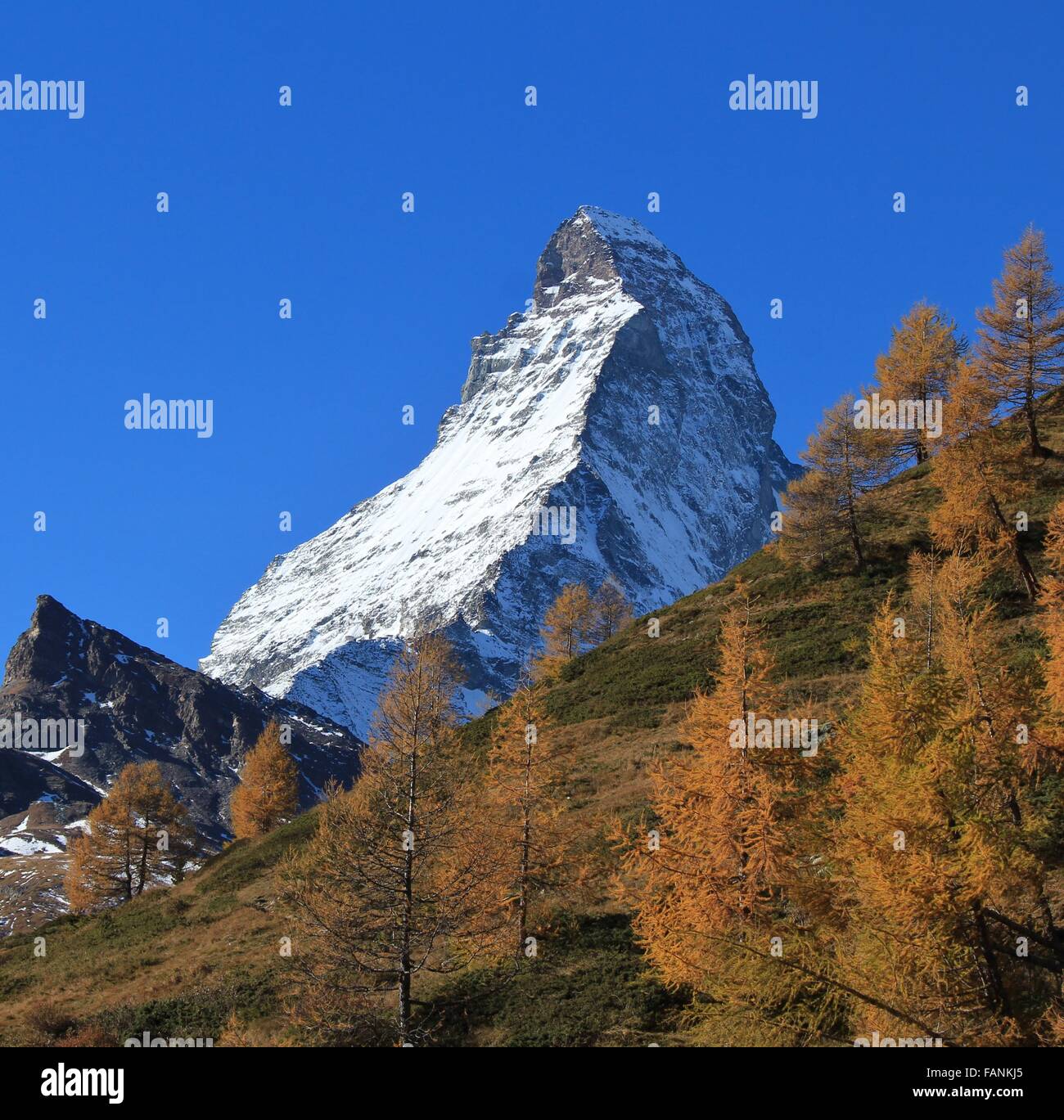 Autumn scene in Zermatt Stock Photo - Alamy