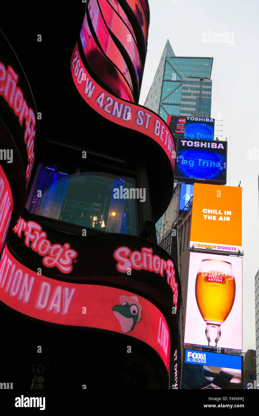 Times Square Advertising and Buildings with ABC Channel 7 Studios in ...