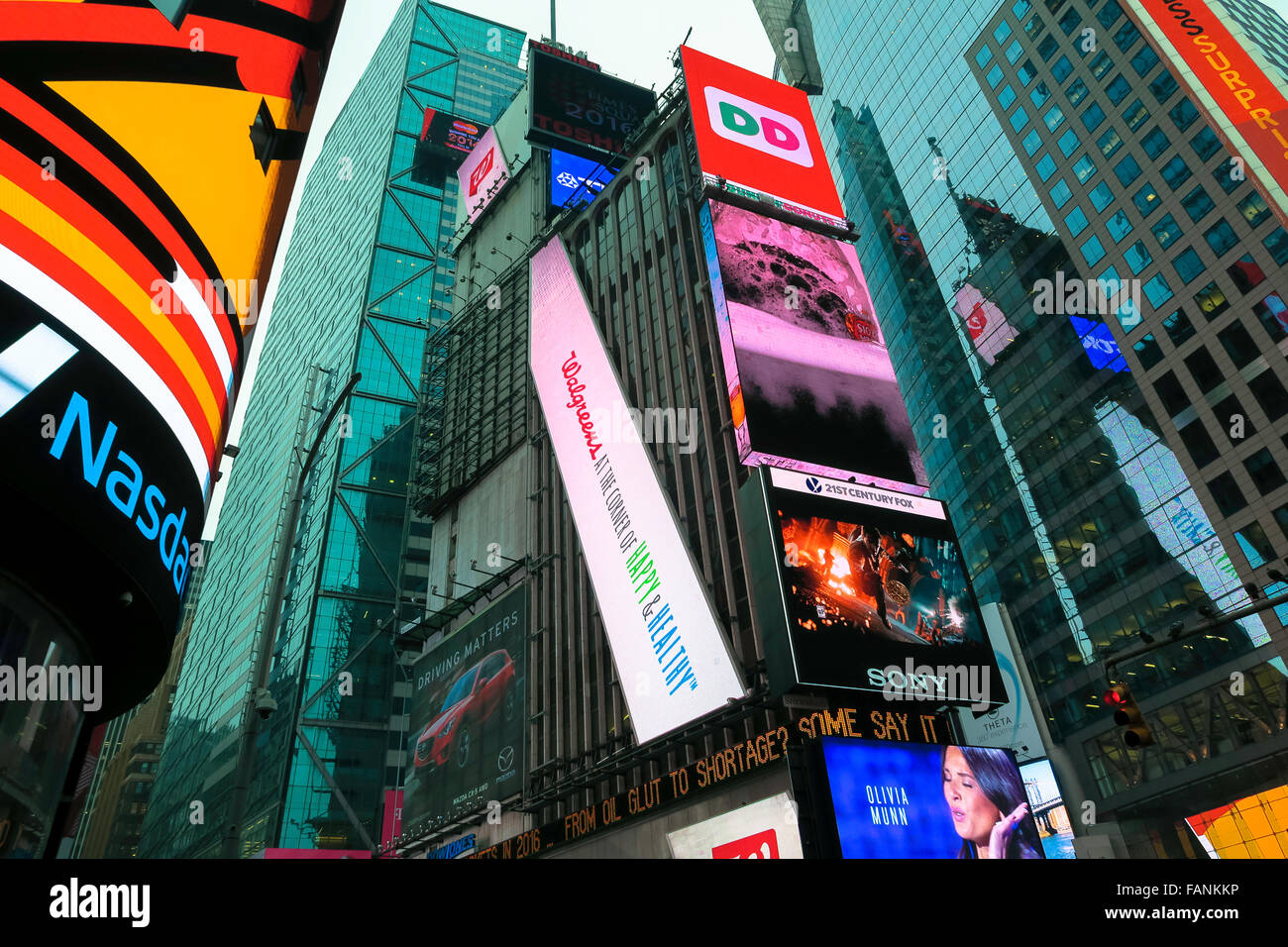 Electronic Billboards Light Up Times Square at Night, NYC Stock Photo ...