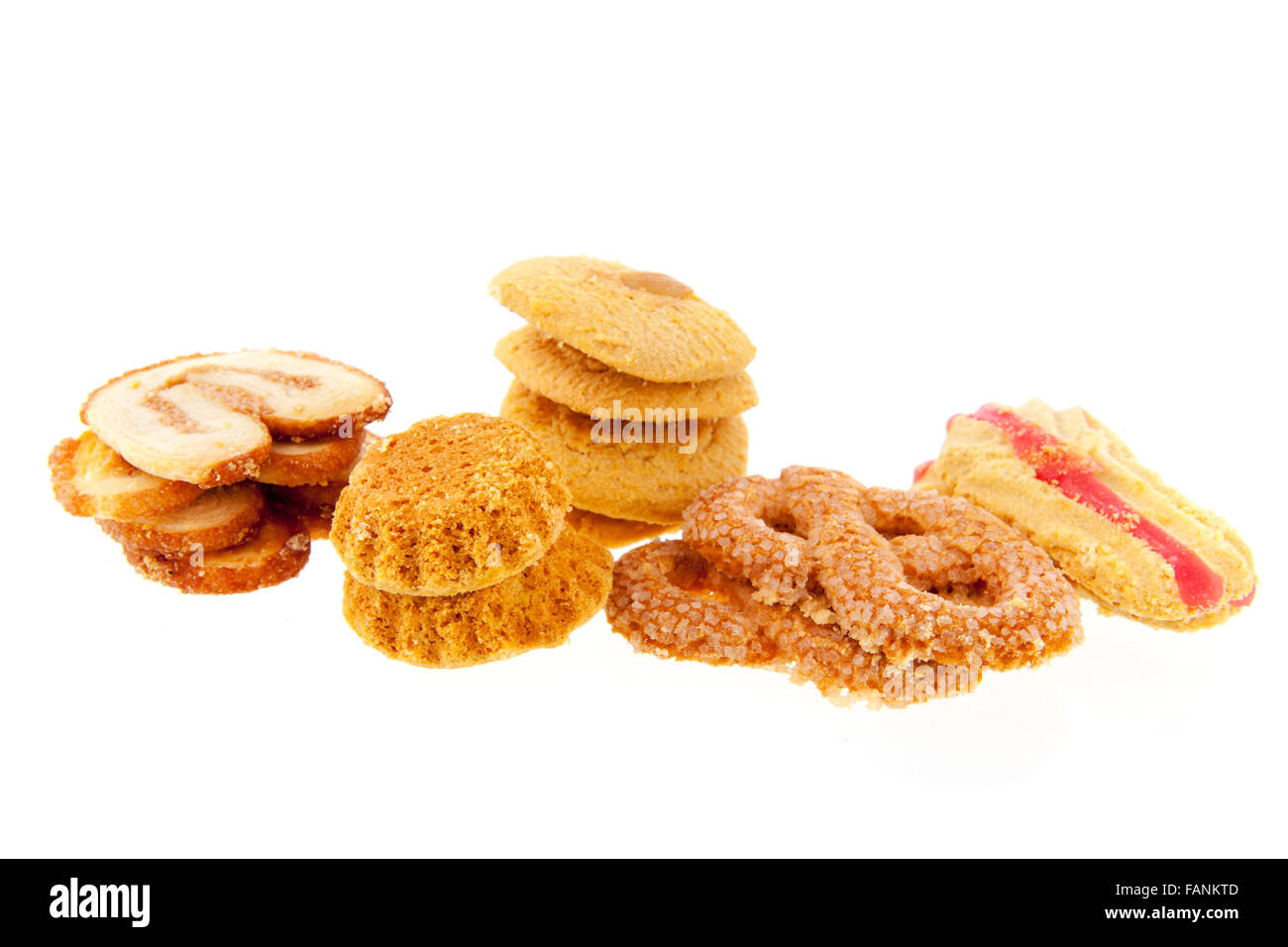 Mixed cookies isolated over white background Stock Photo - Alamy
