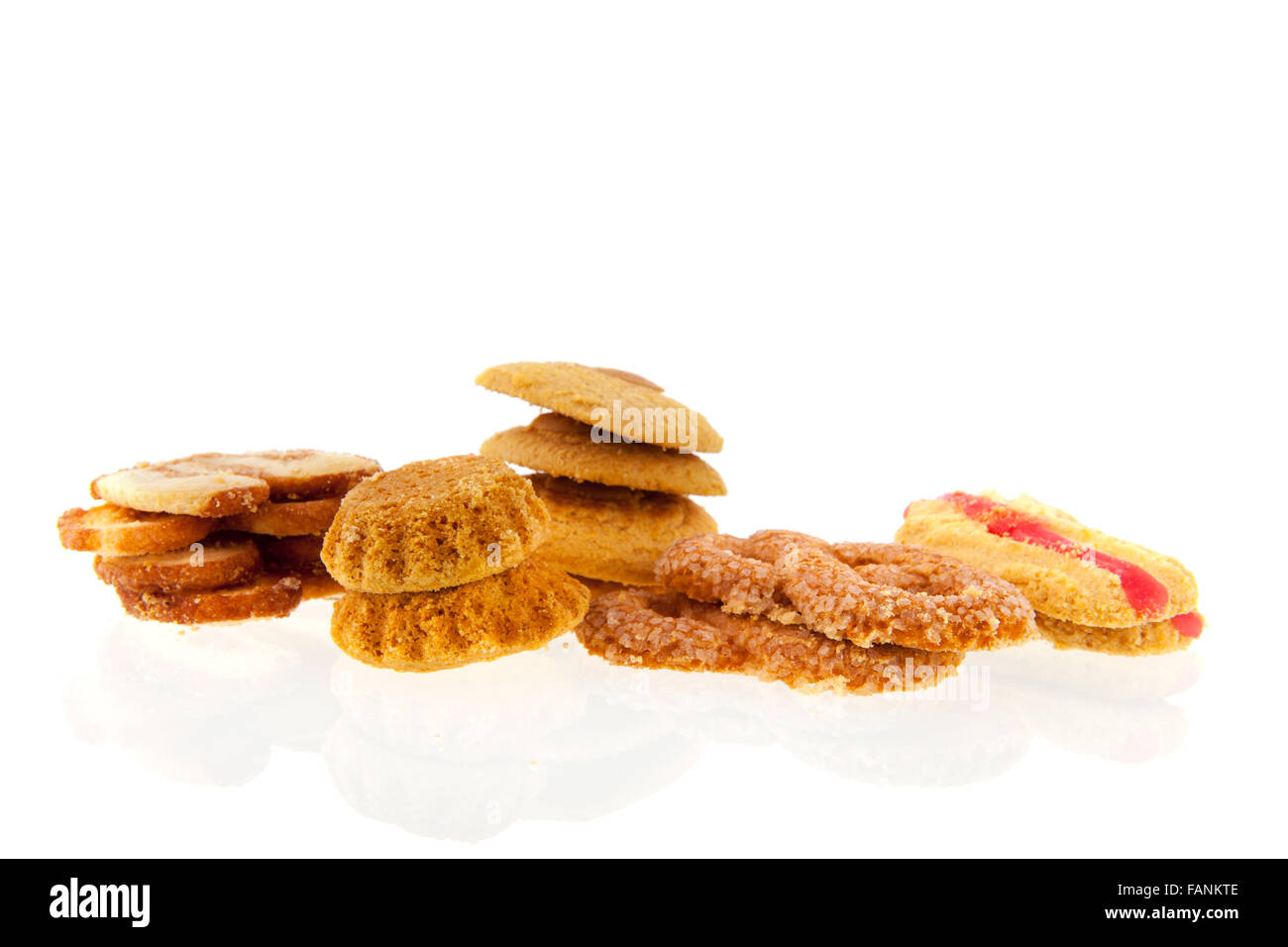 Mixed cookies isolated over white background Stock Photo - Alamy