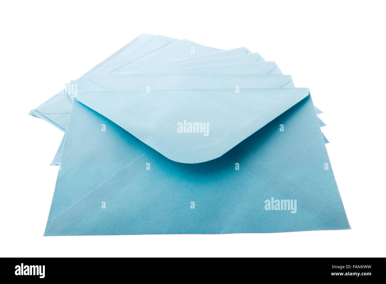 many blue envelopes isolated over white background Stock Photo - Alamy