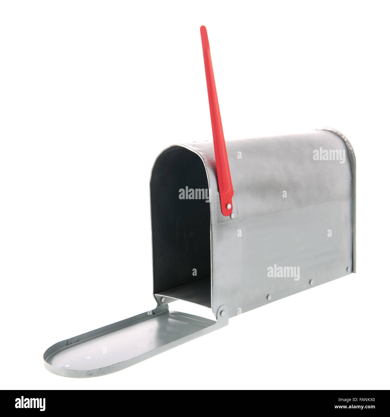 Metal mail box isolated over white background Stock Photo - Alamy