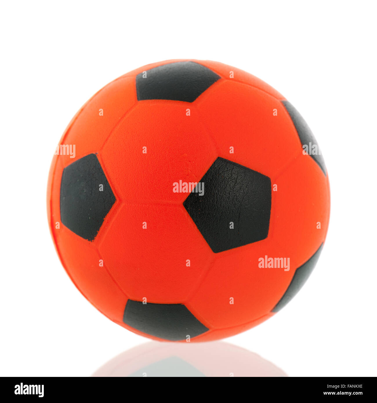 Orange Dutch soccer ball isolated over white background Stock Photo - Alamy