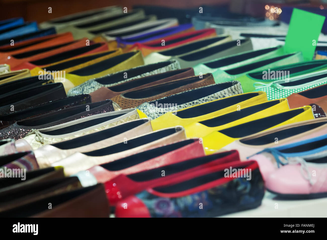 lots of female shoes at shop Stock Photo - Alamy