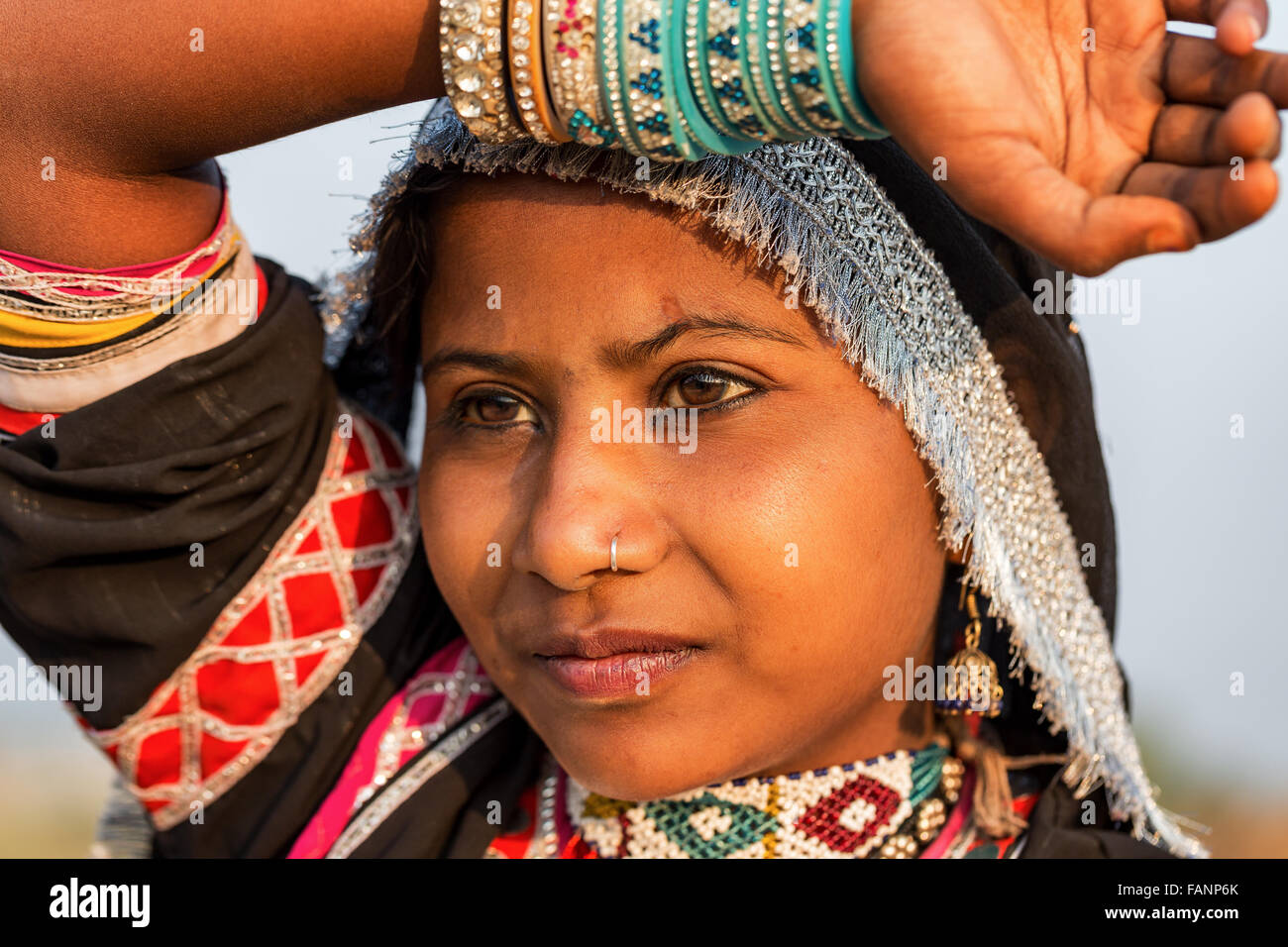 Portrait of a young woman, Pushkar, Rajasthan, India Stock Photo - Alamy