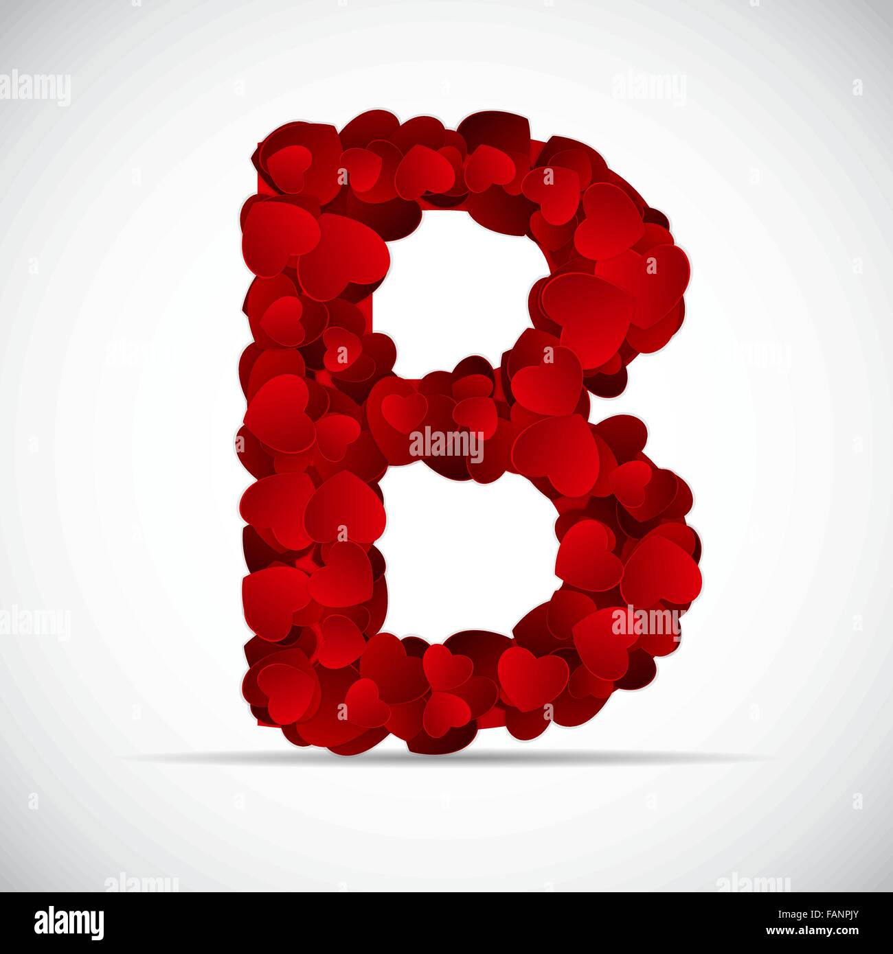 Valentine Day Alphabet of Hearts Vector Illustration Stock Vector Image ...