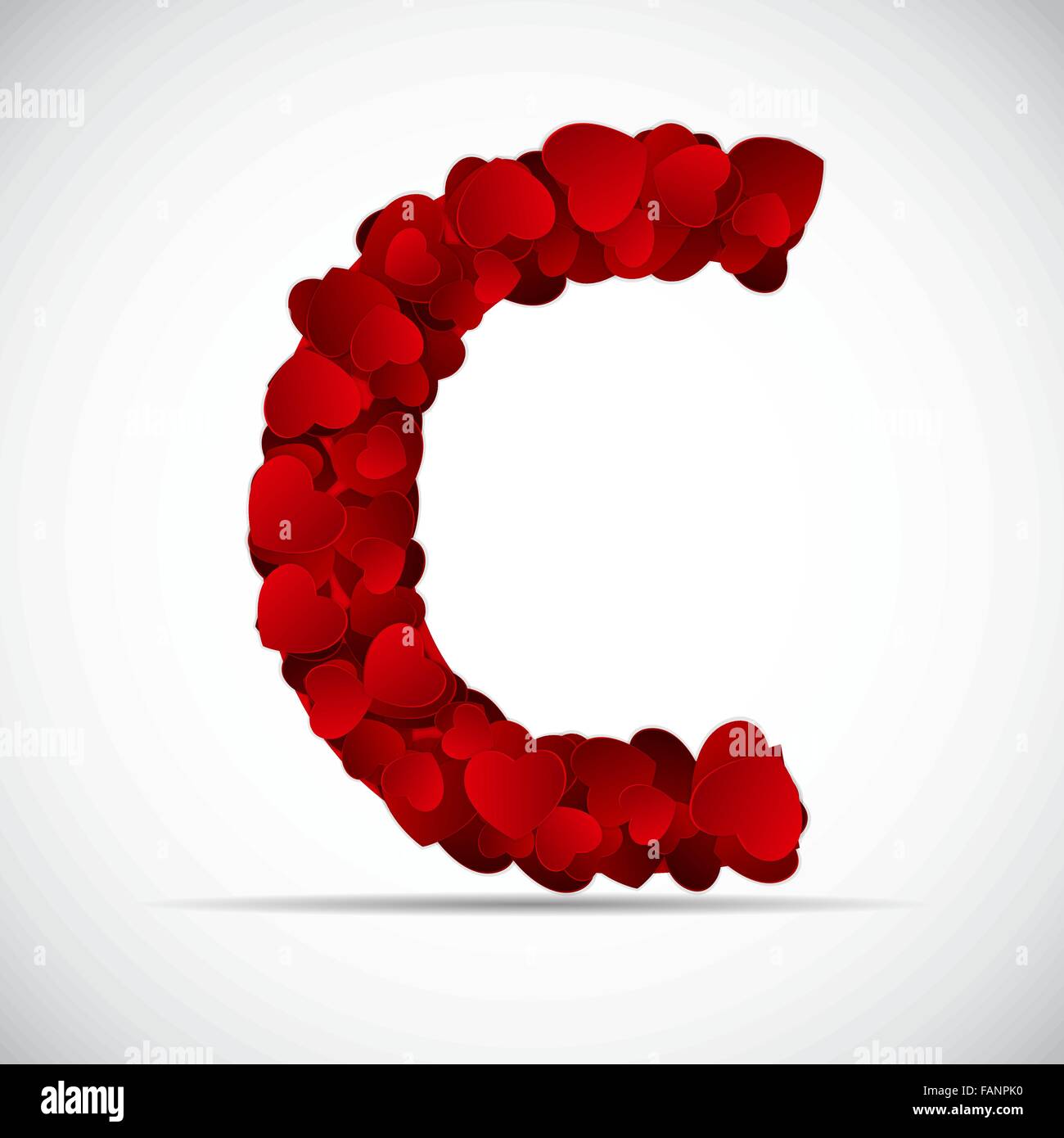 Valentine Day Alphabet of Hearts Vector Illustration Stock Vector Image ...