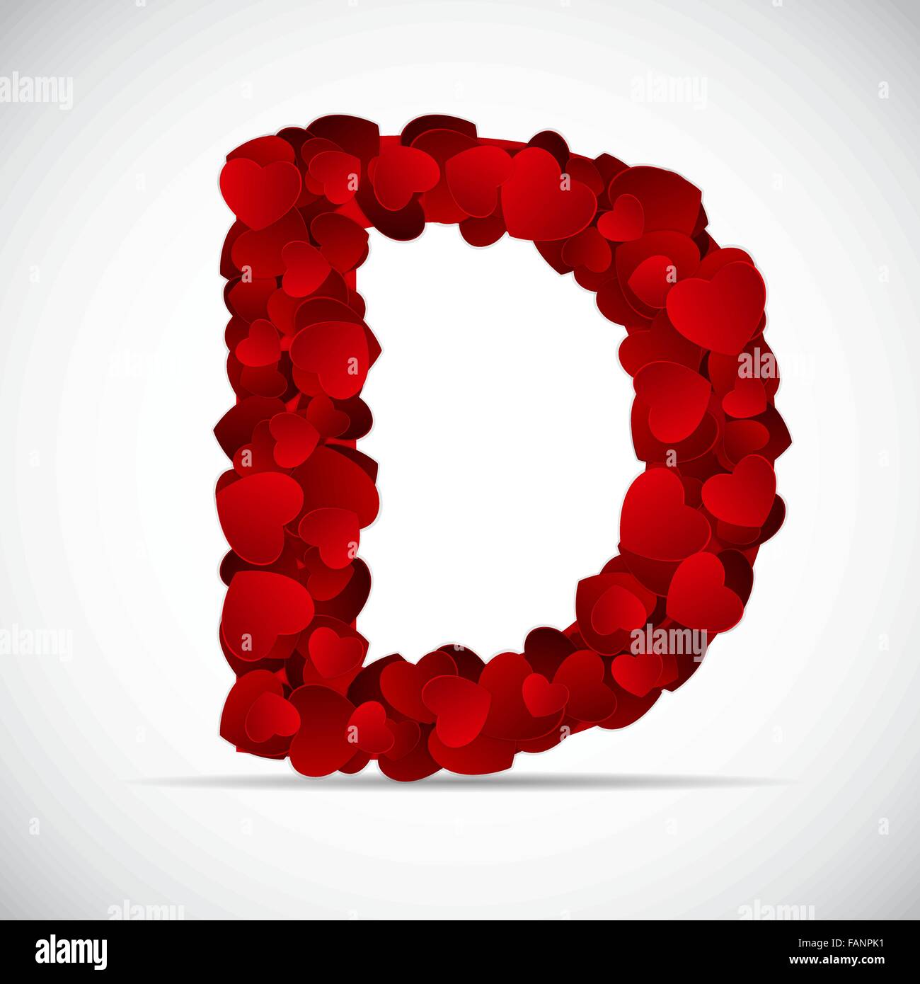 Valentine Day Alphabet of Hearts Vector Illustration Stock Vector Image ...