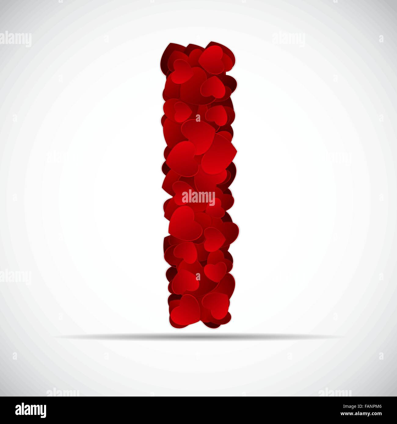 Valentine Day Alphabet of Hearts Vector Illustration Stock Vector Image ...
