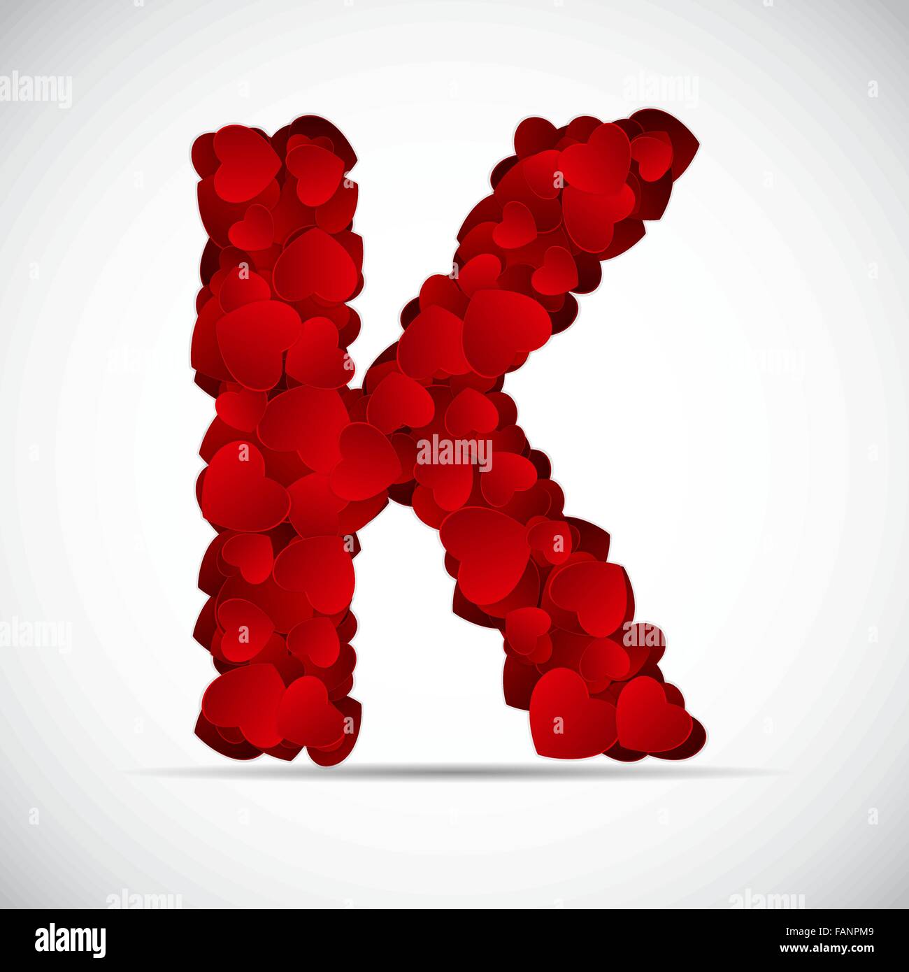 Valentine Day Alphabet of Hearts Vector Illustration Stock Vector Image ...