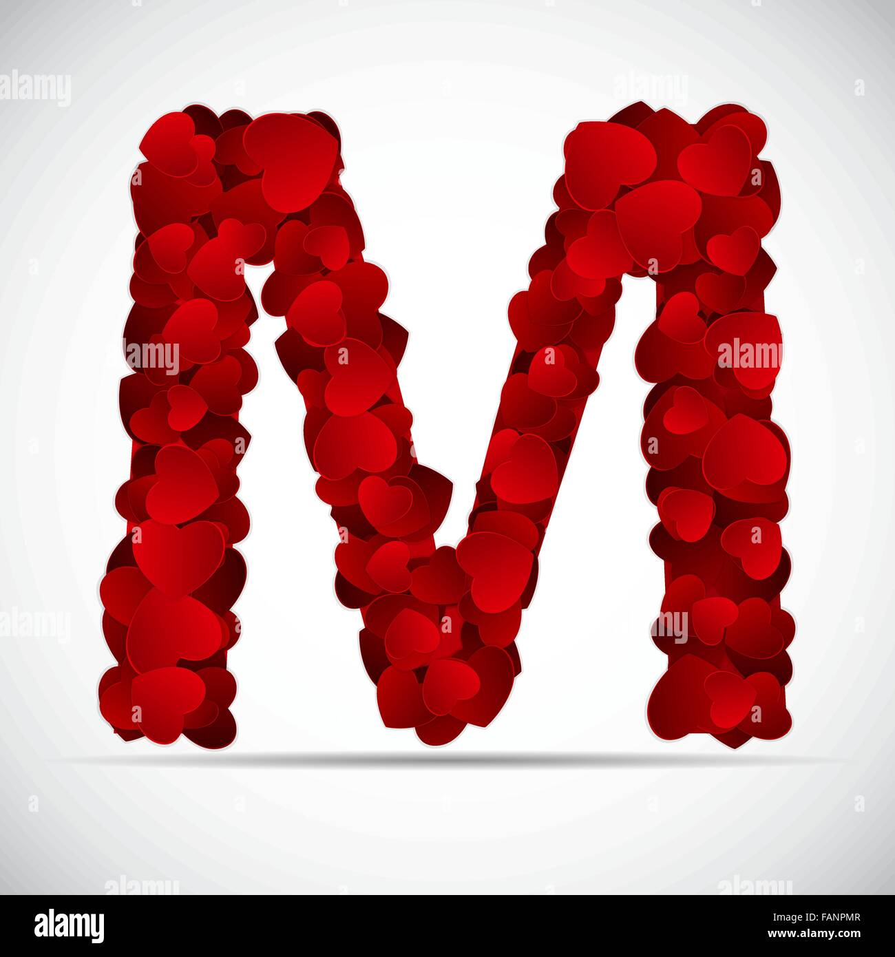 Valentine Day Alphabet of Hearts Vector Illustration Stock Vector Image ...