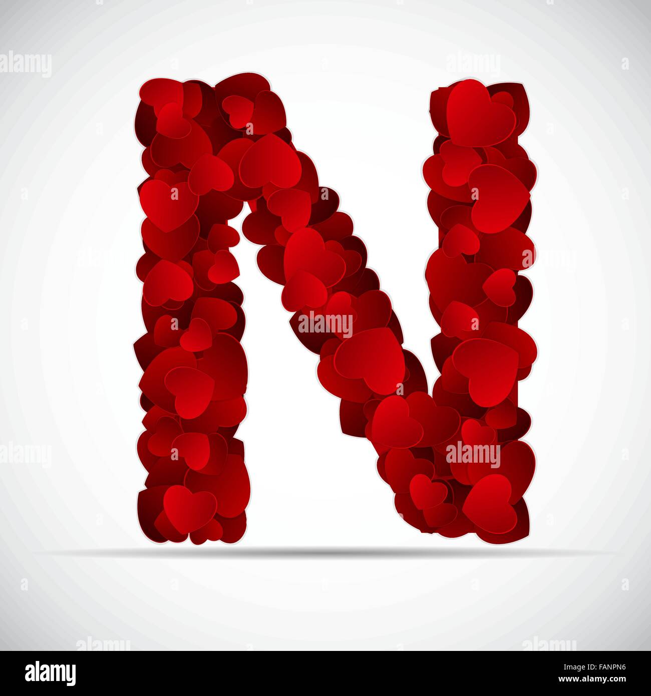 Valentine Day Alphabet of Hearts Vector Illustration Stock Vector Image ...
