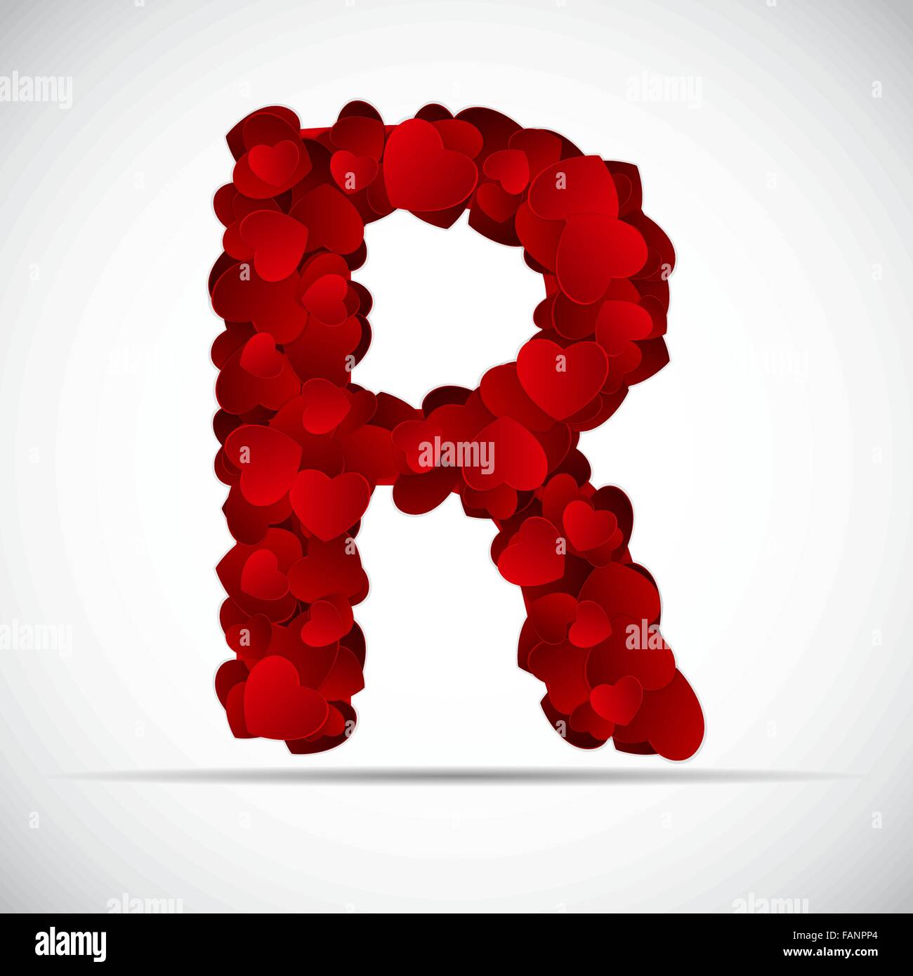 Valentine Day Alphabet of Hearts Vector Illustration Stock Vector Image ...