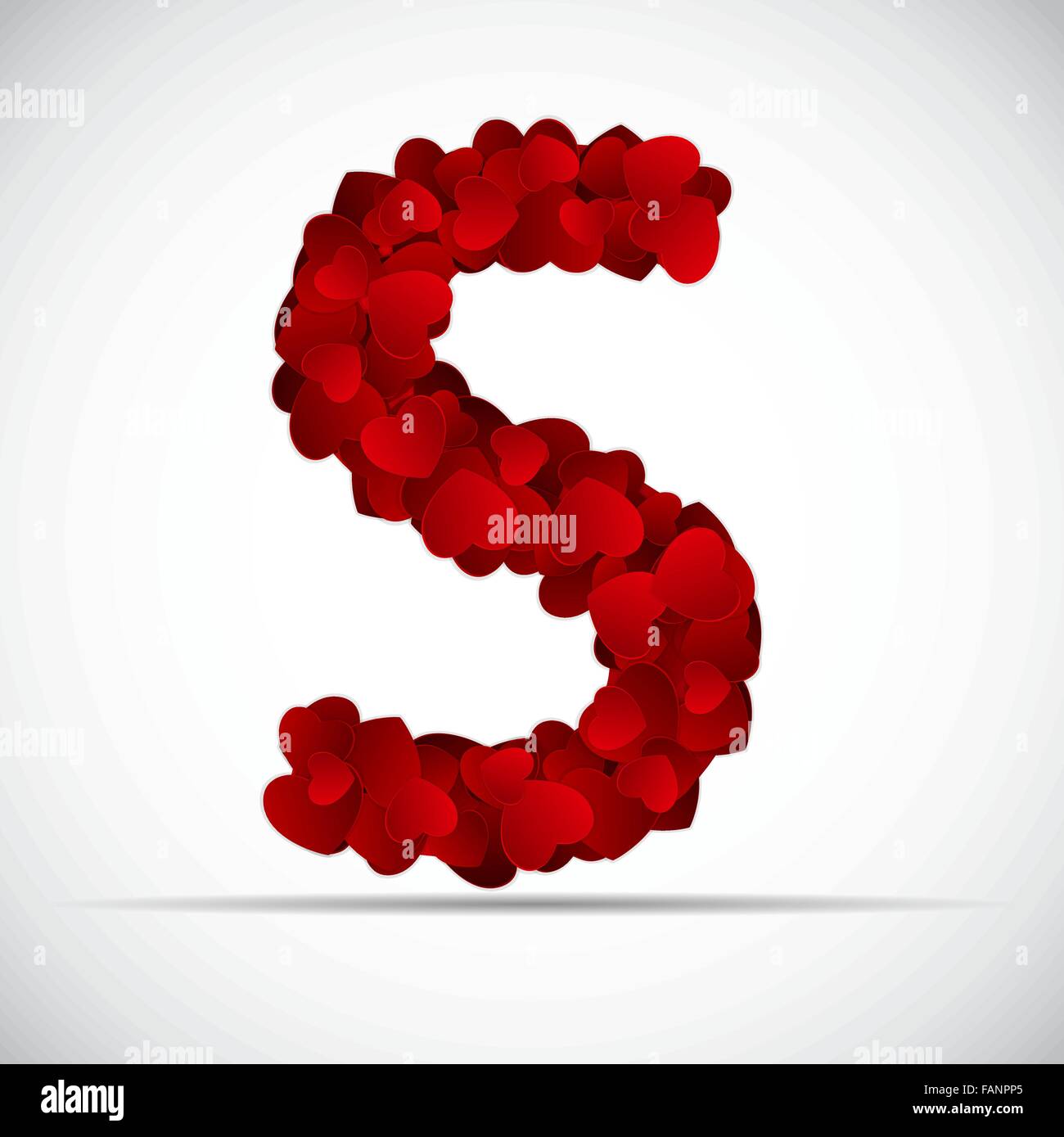 Valentine Day Alphabet of Hearts Vector Illustration Stock Vector Image ...