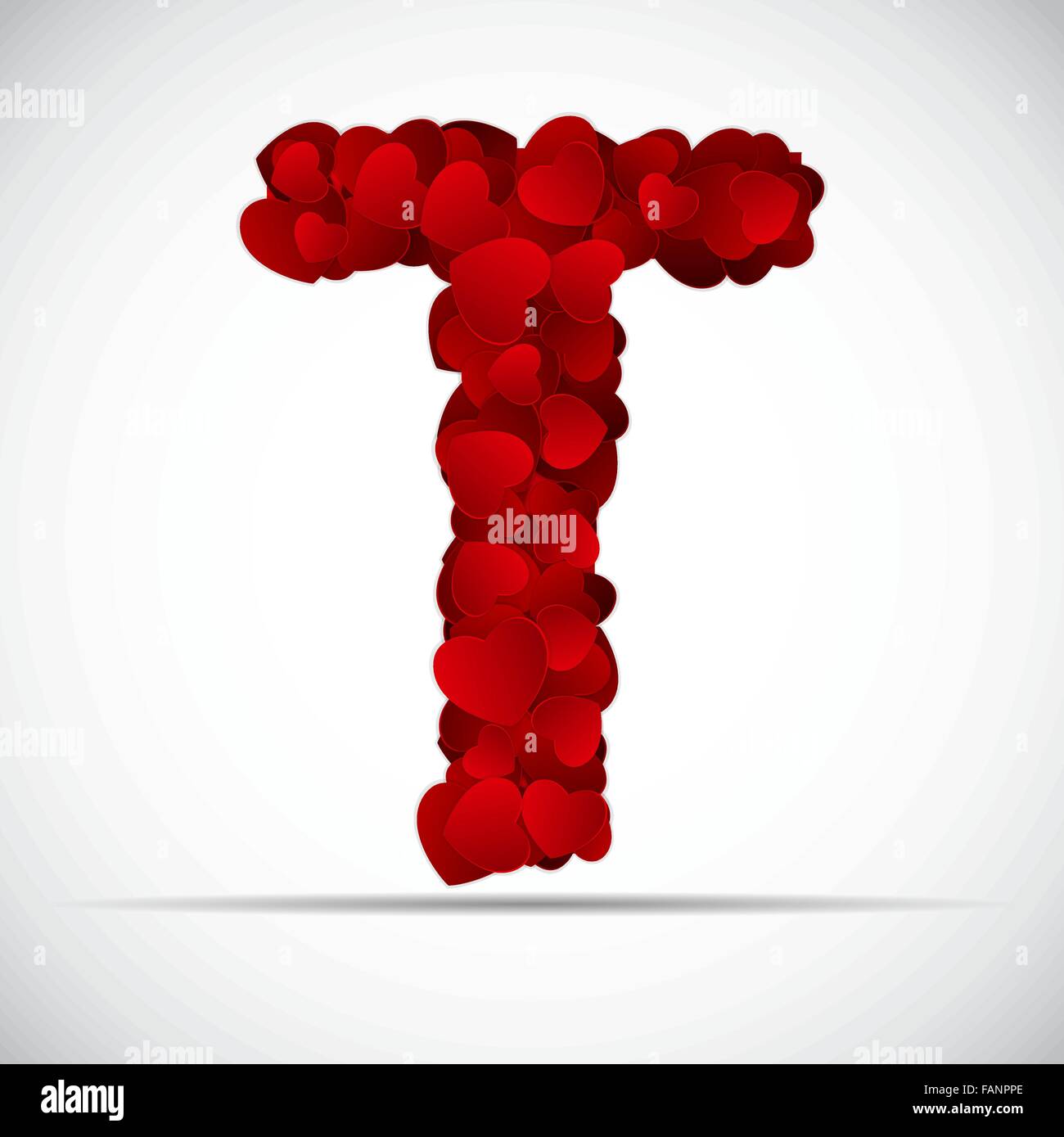 Valentine Day Alphabet of Hearts Vector Illustration Stock Vector Image ...