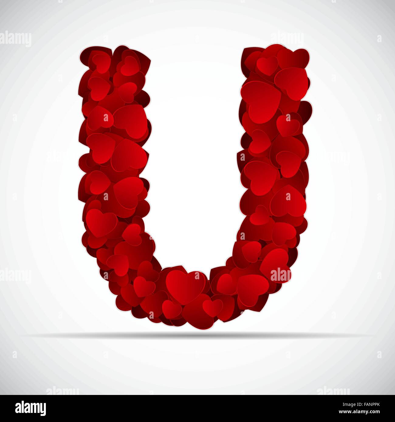 Valentine Day Alphabet of Hearts Vector Illustration Stock Vector Image ...