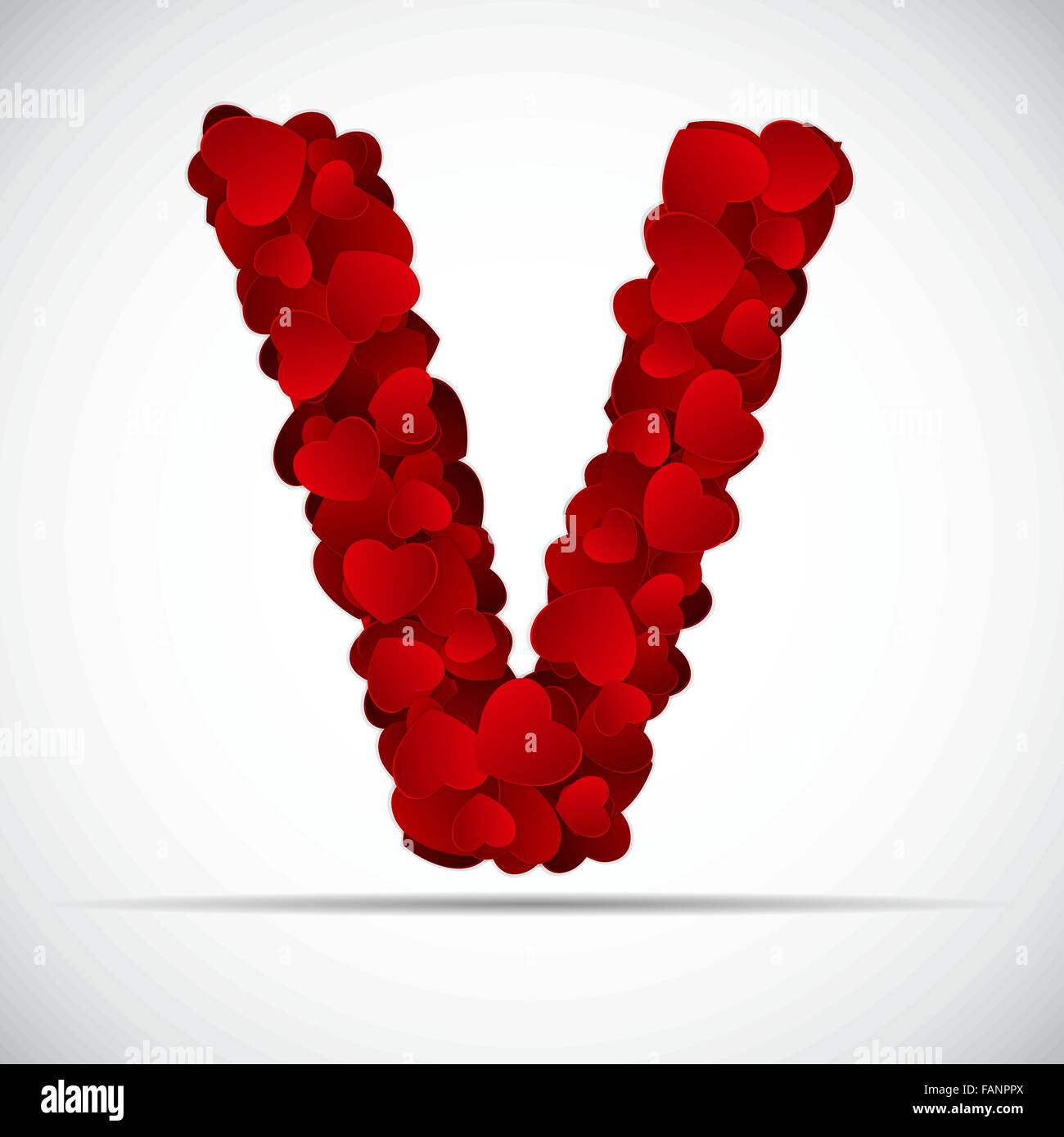 Valentine Day Alphabet of Hearts Vector Illustration Stock Vector Image ...