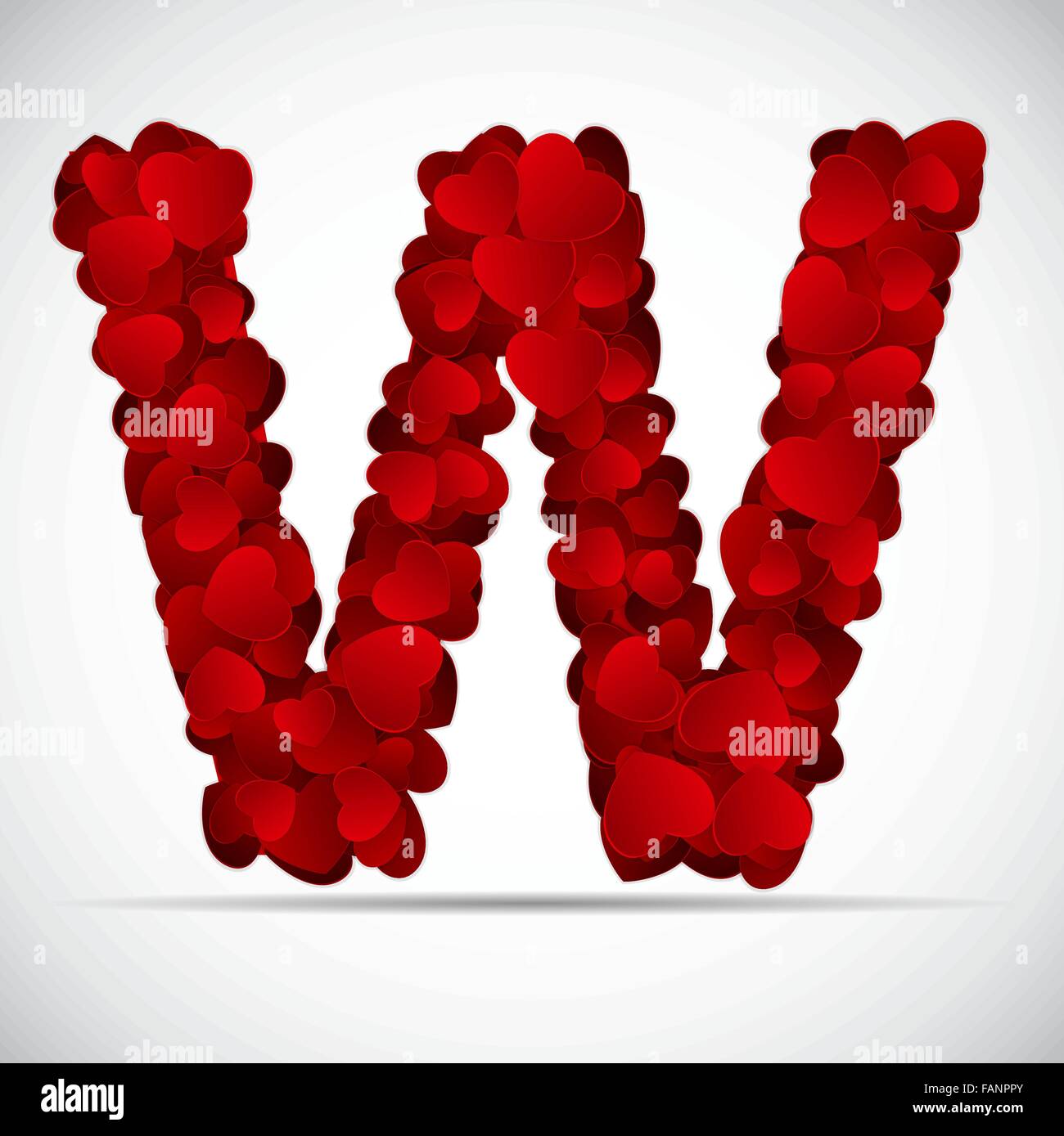 Valentine Day Alphabet of Hearts Vector Illustration Stock Vector Image ...