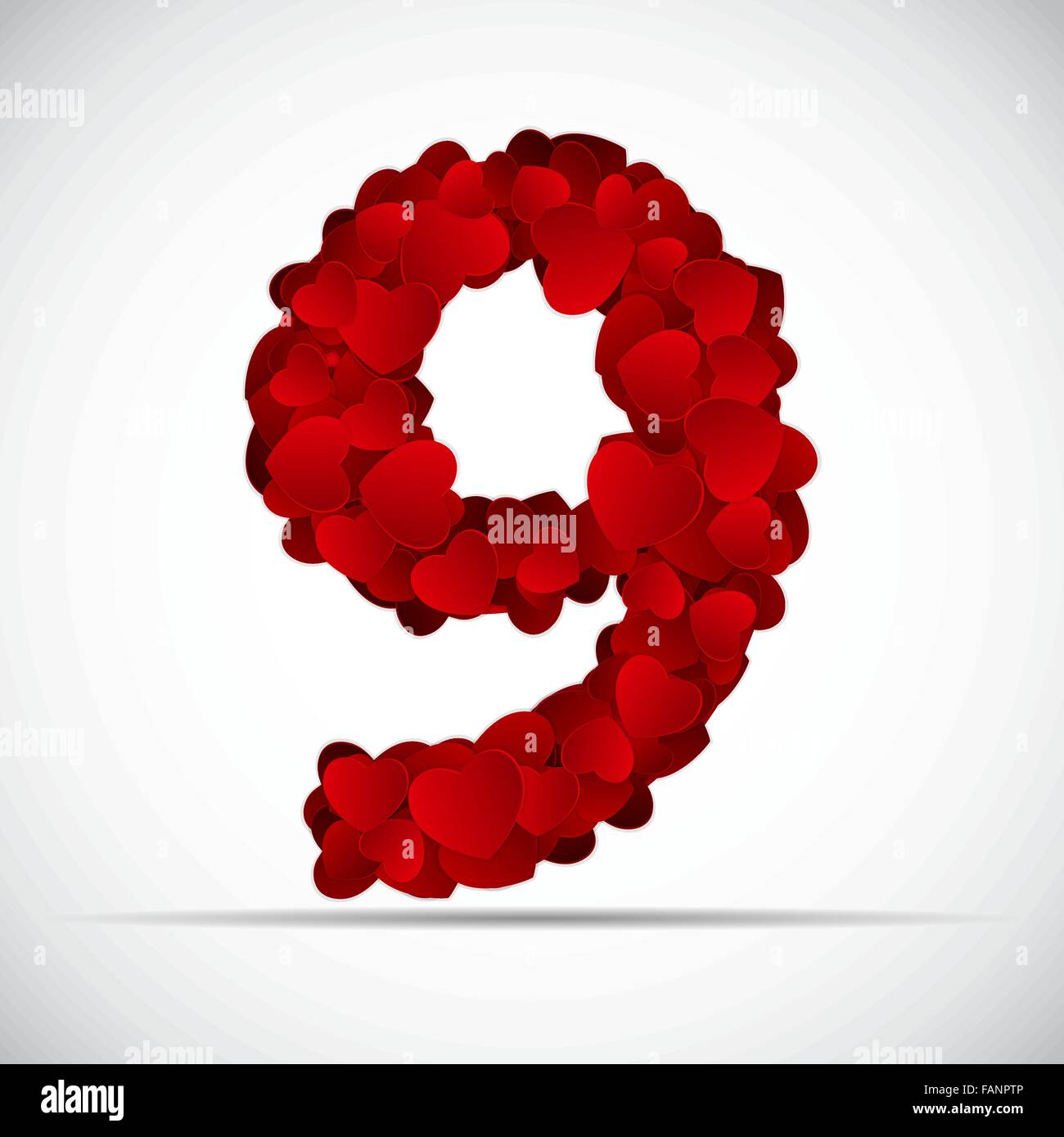Valentine Day Number of Hearts Vector Illustration Stock Vector Image ...