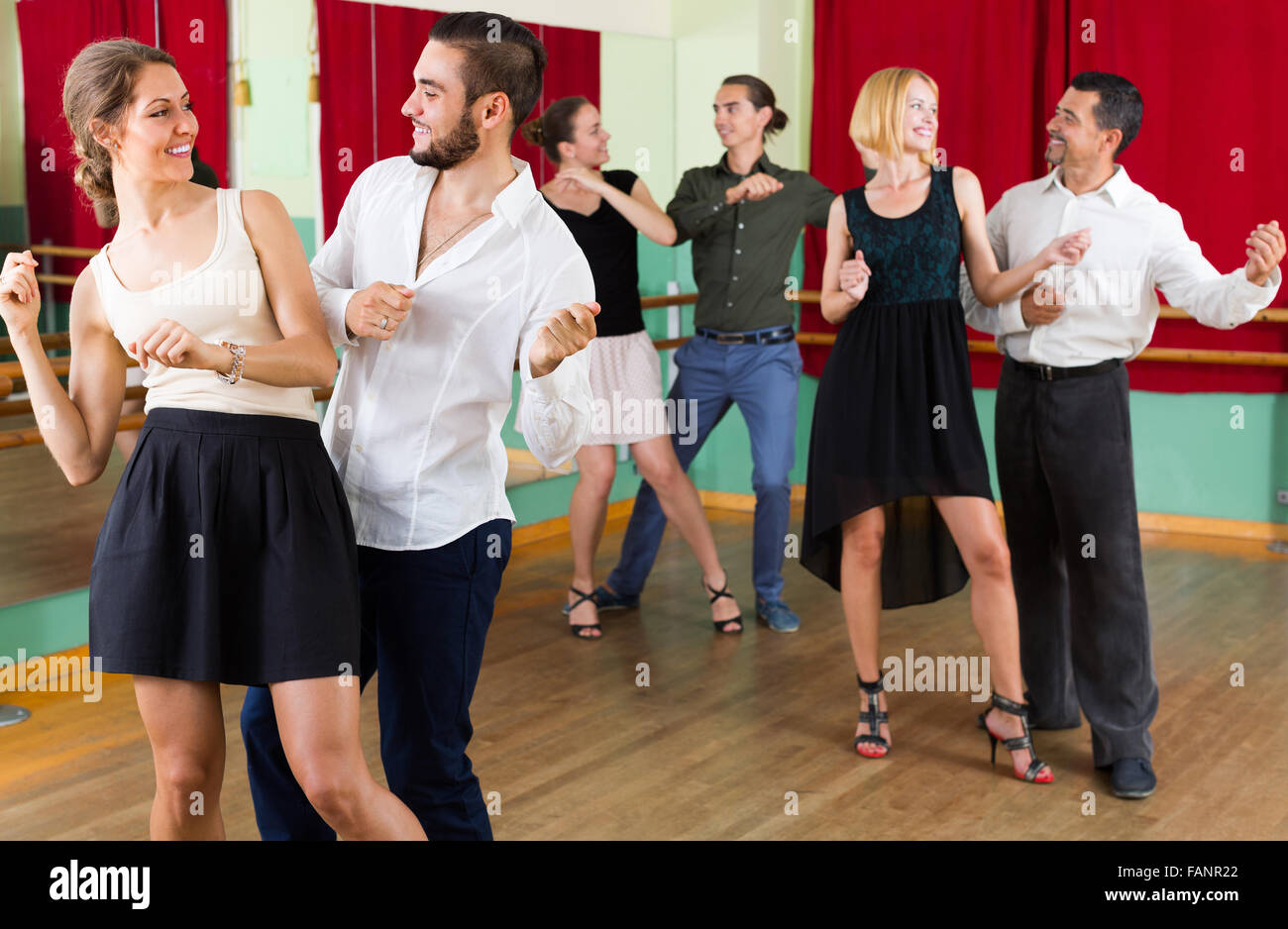 Energy young people dancing active dance at studio Stock Photo - Alamy