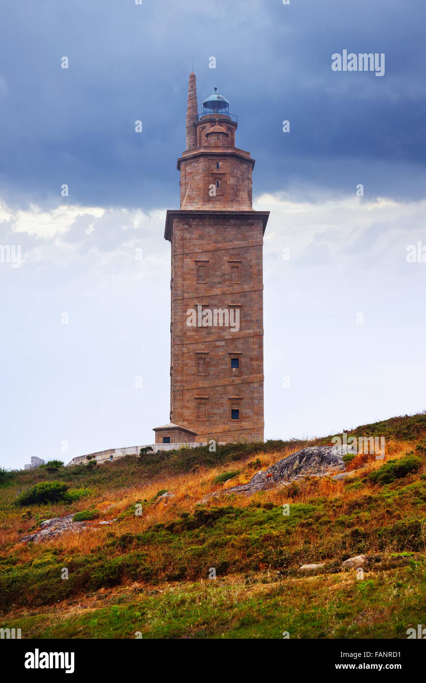 Tower of Hercules is an ancient Roman lighthouse. A Coruna, Galicia ...