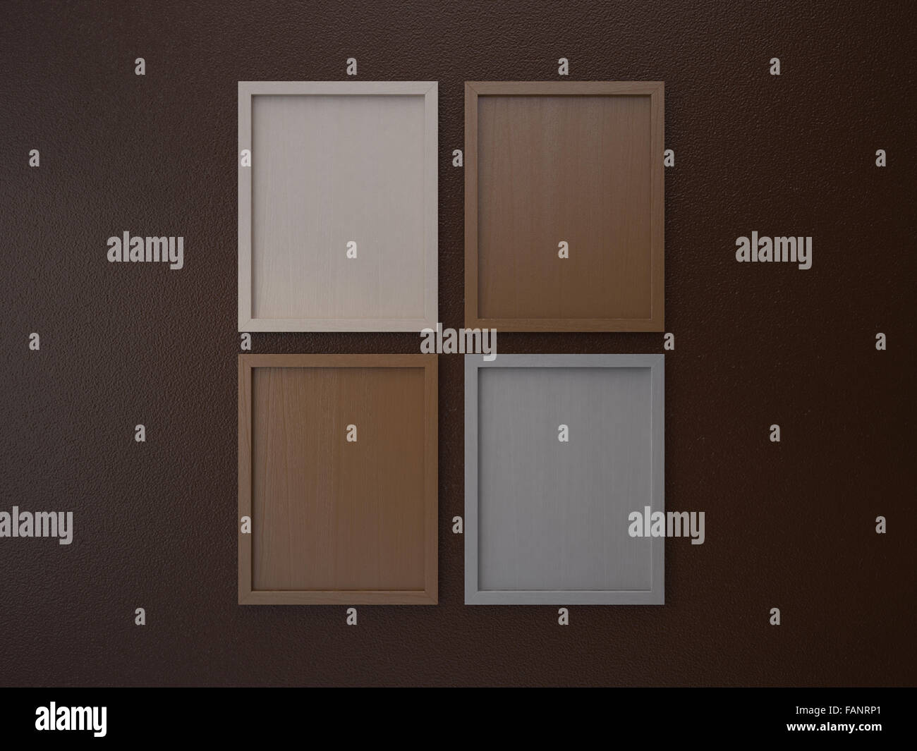 blank frame on interior wall coffee brown tone color Stock Photo - Alamy