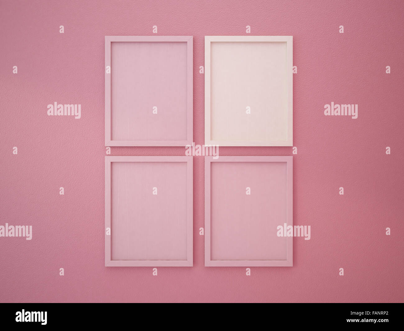 blank frame on interior wall pink tone color Stock Photo - Alamy