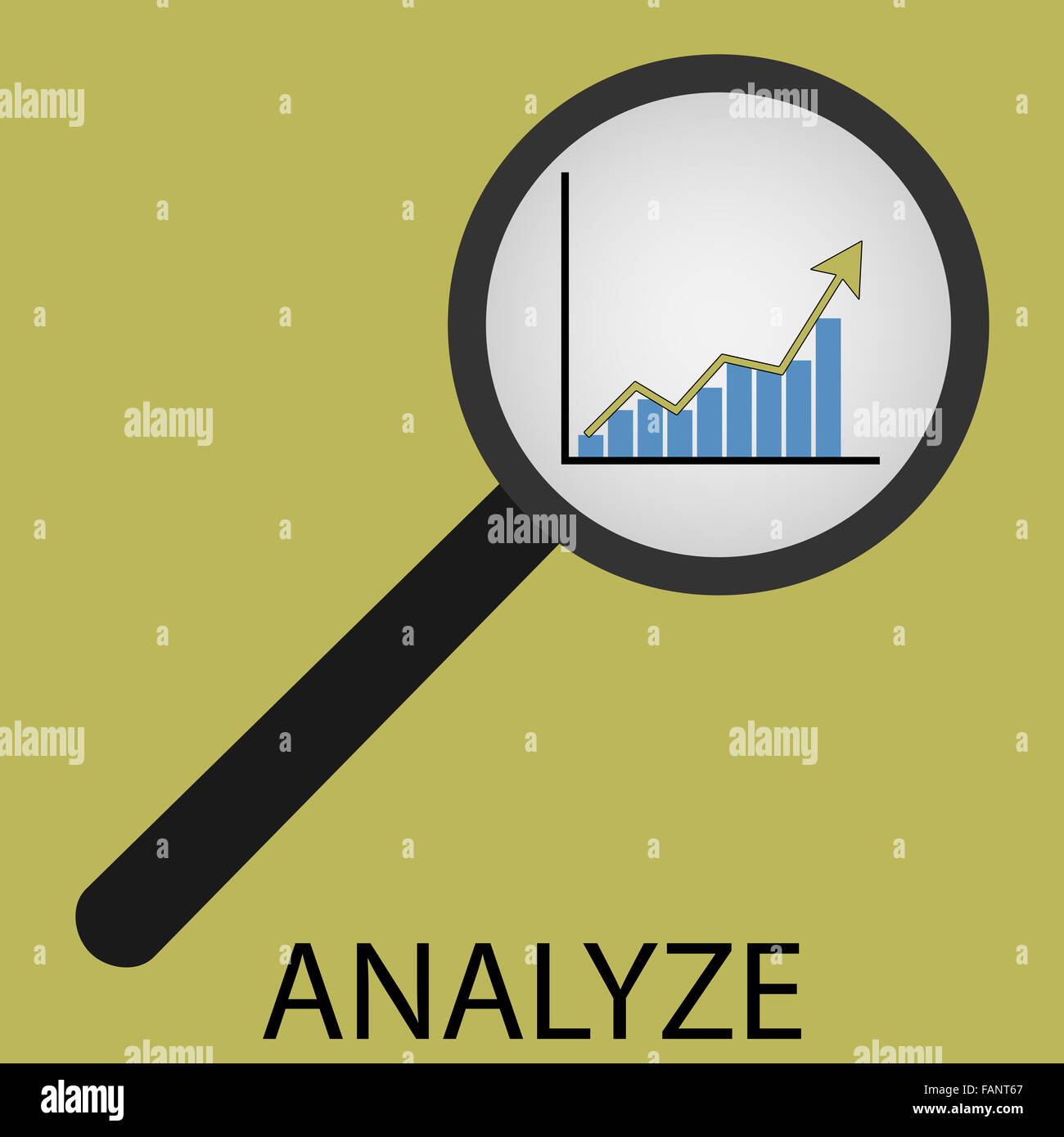 Analyze icon flat design. Analyzing business, management chart ...