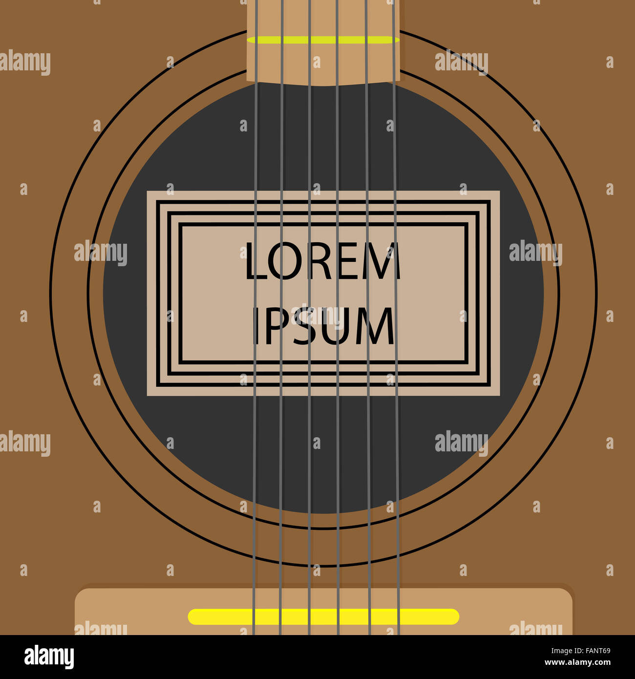 Resonator sounding board template banner. Musical sound instrument ...