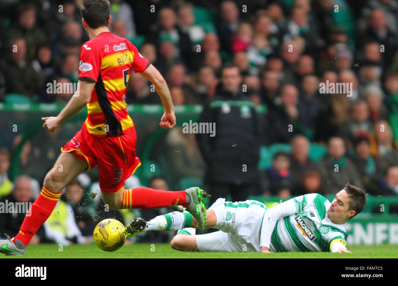 Celtic Park, Glasgow, Scotland. 2nd Jan, 2016. Scottish Premier League. Celtic versus Partick ...