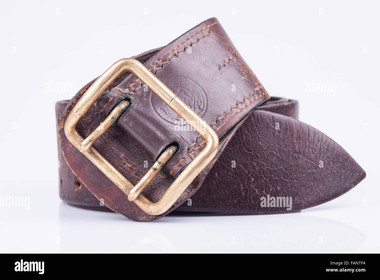 closeup of old leather belt Stock Photo - Alamy